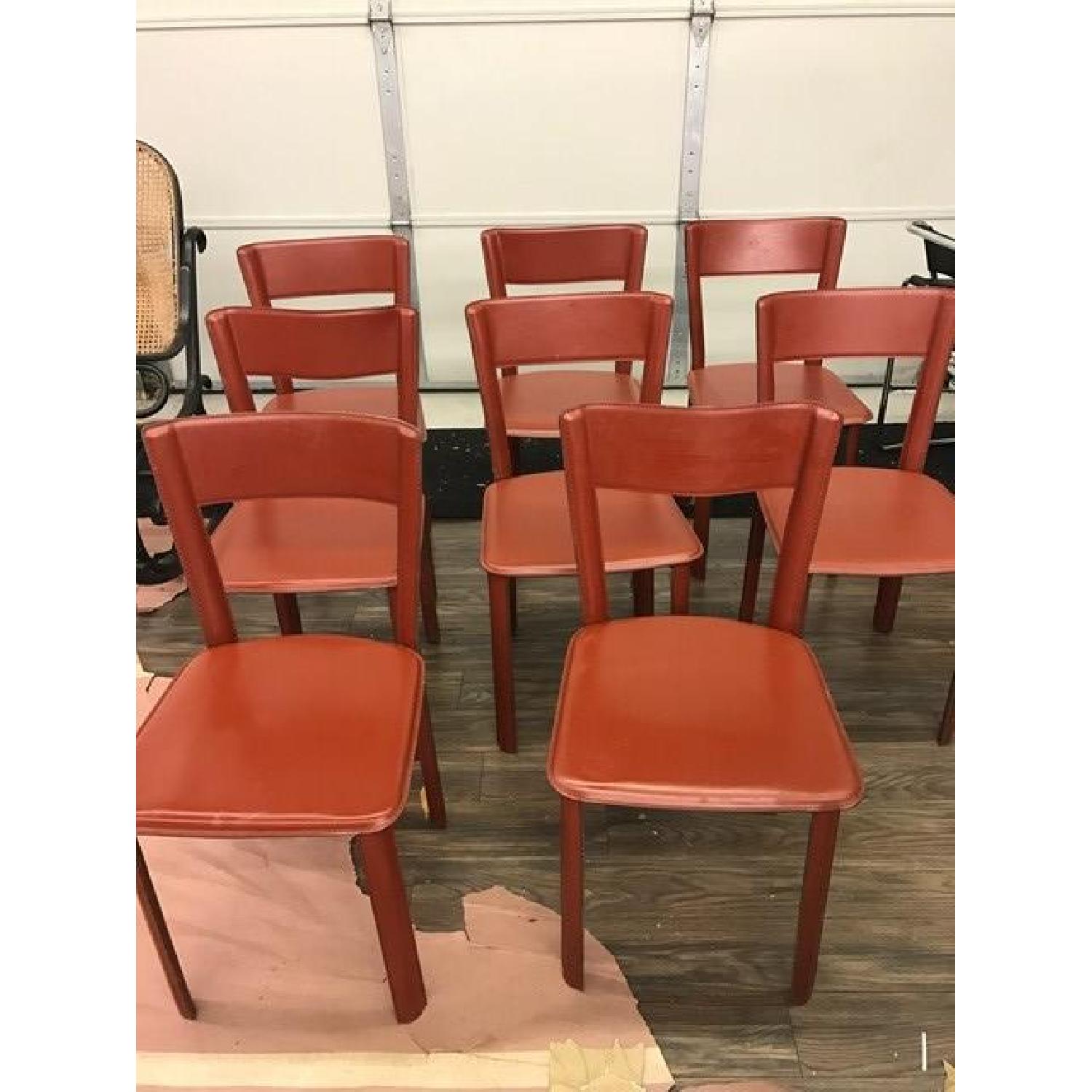 Frag Red Leather Italian Chairs - AptDeco