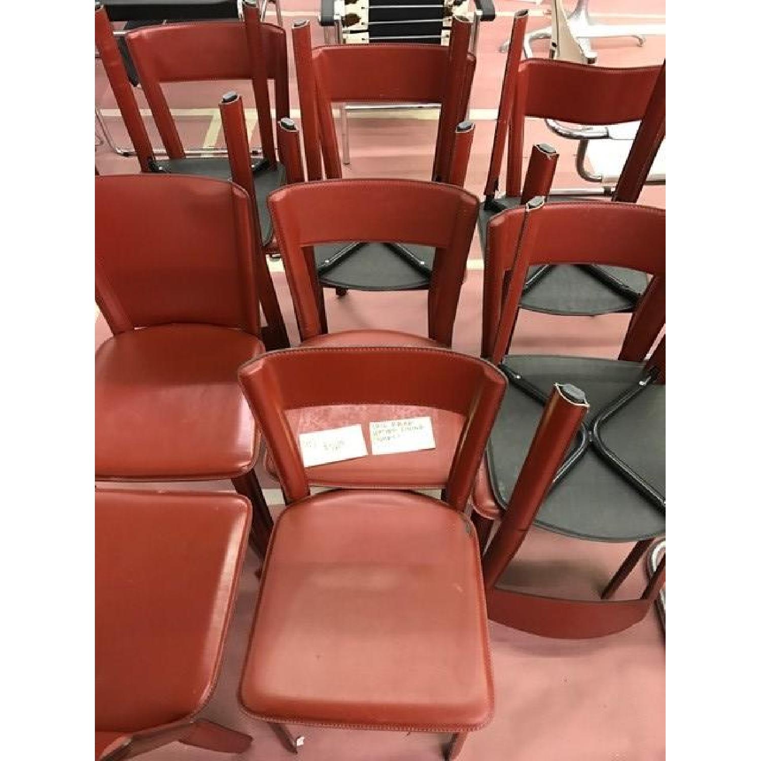 Frag Red Leather Italian Chairs - AptDeco