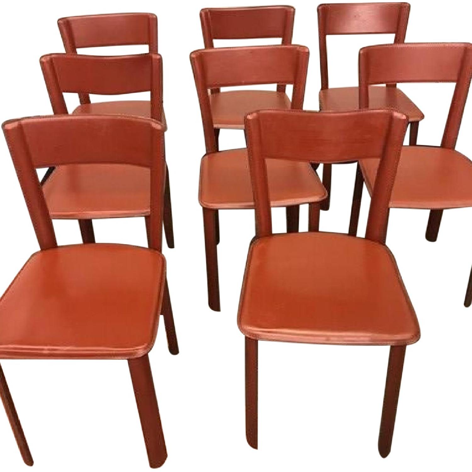 Frag Red Leather Italian Chairs - AptDeco