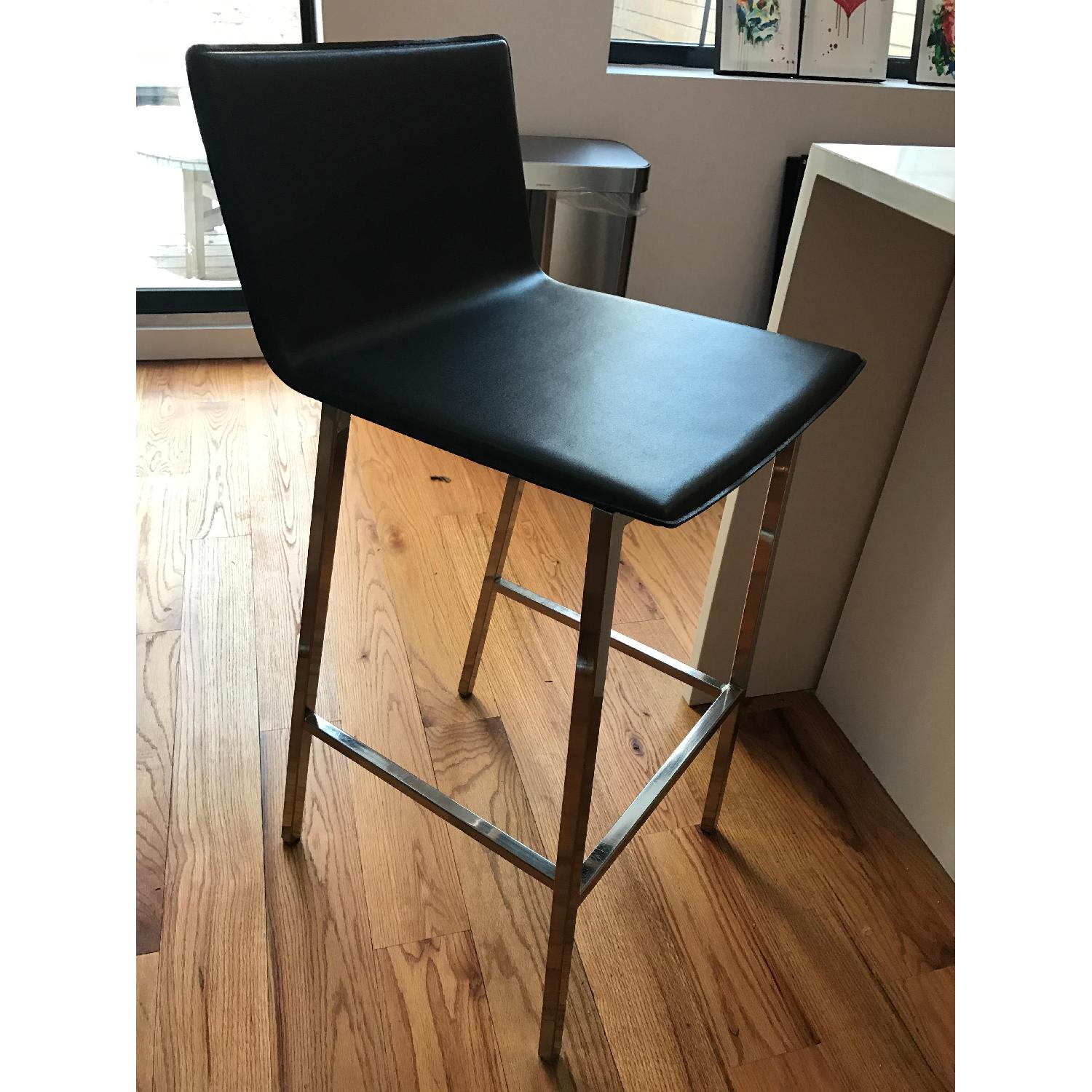 CB2 Phoenix Carbon Grey Bar Stools - AptDeco