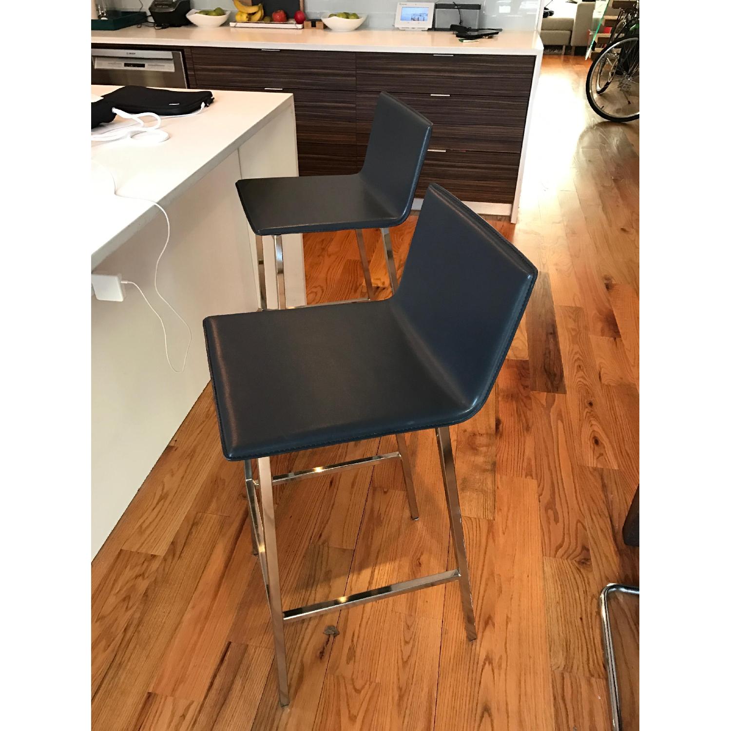 CB2 Phoenix Carbon Grey Bar Stools - AptDeco