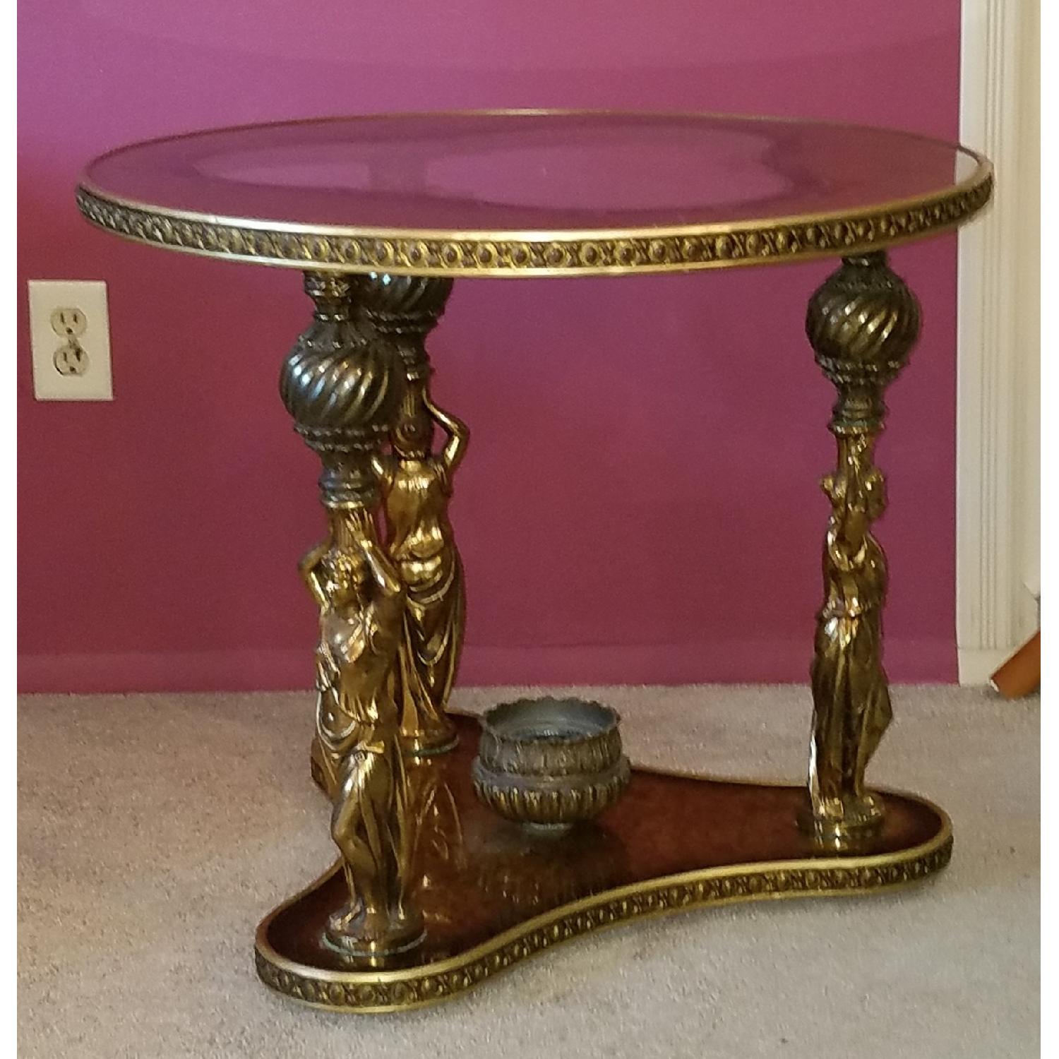 Round Gold Leaf Tables - AptDeco