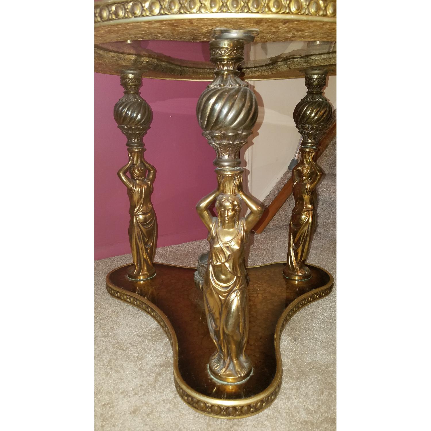 Round Gold Leaf Tables - AptDeco