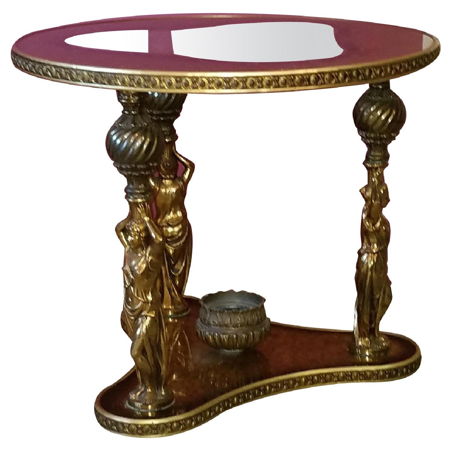 Round Gold Leaf Tables - AptDeco