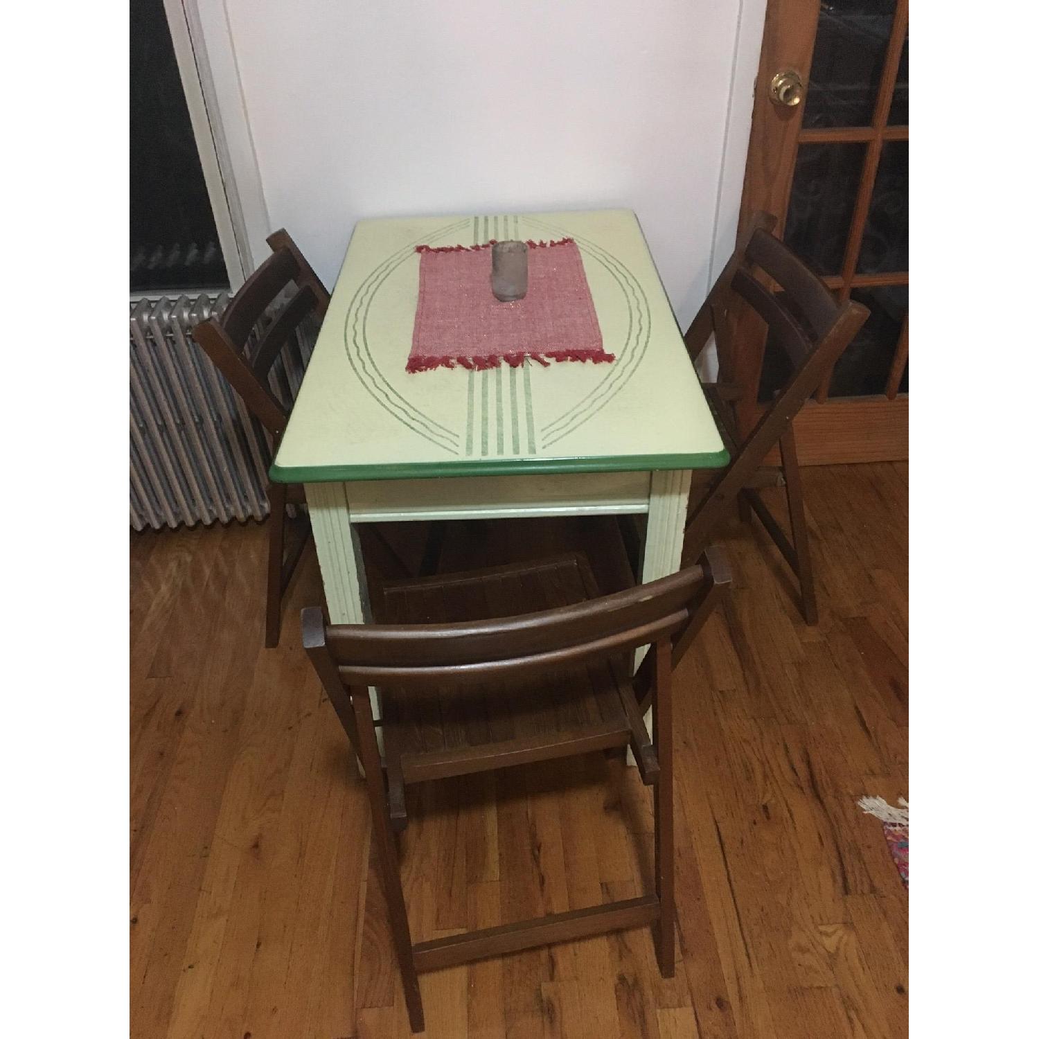 Vintage 1930/40s Porcelain Enamel Top Kitchen Table - AptDeco