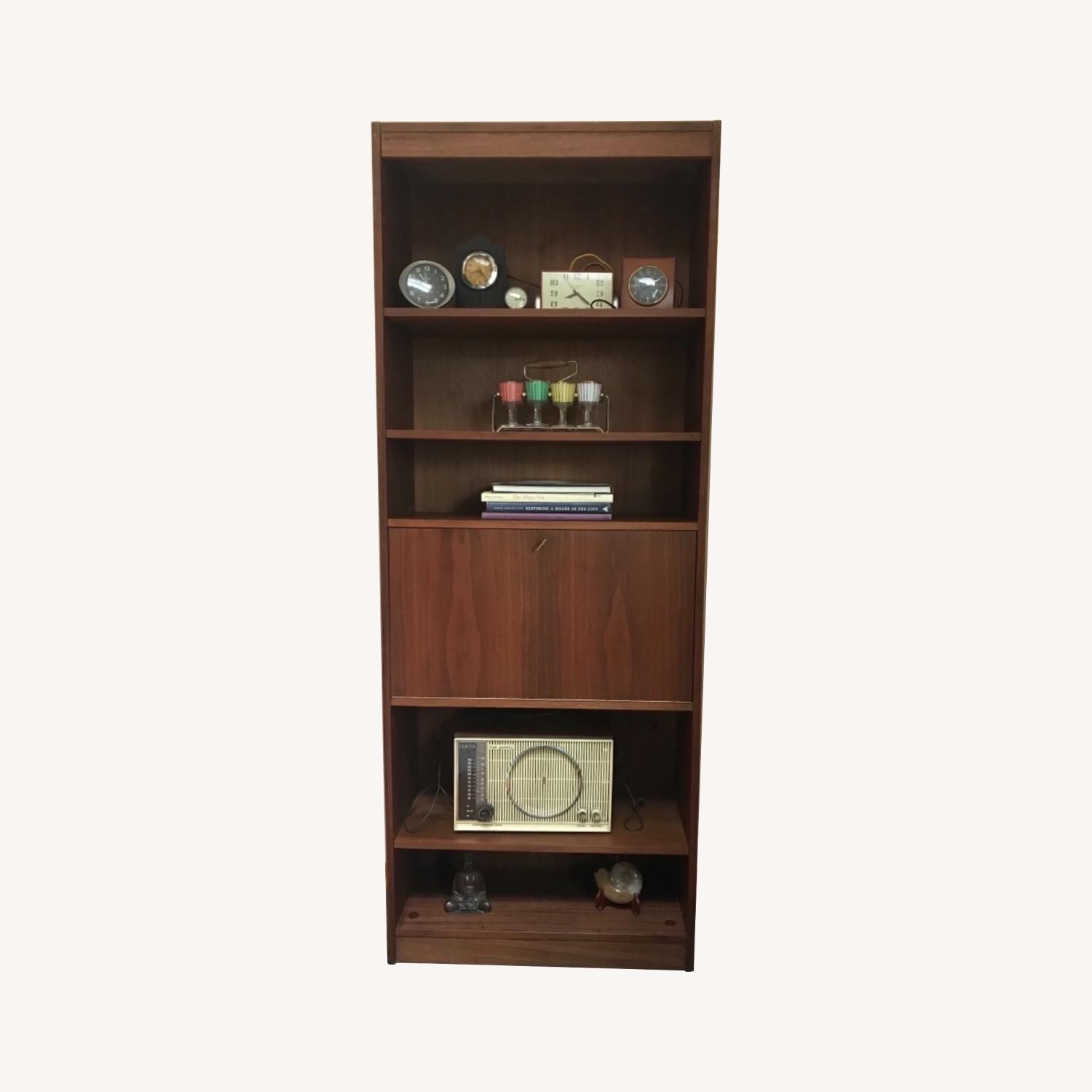 Mid century MCM Bookcase with Secretary Desk - AptDeco