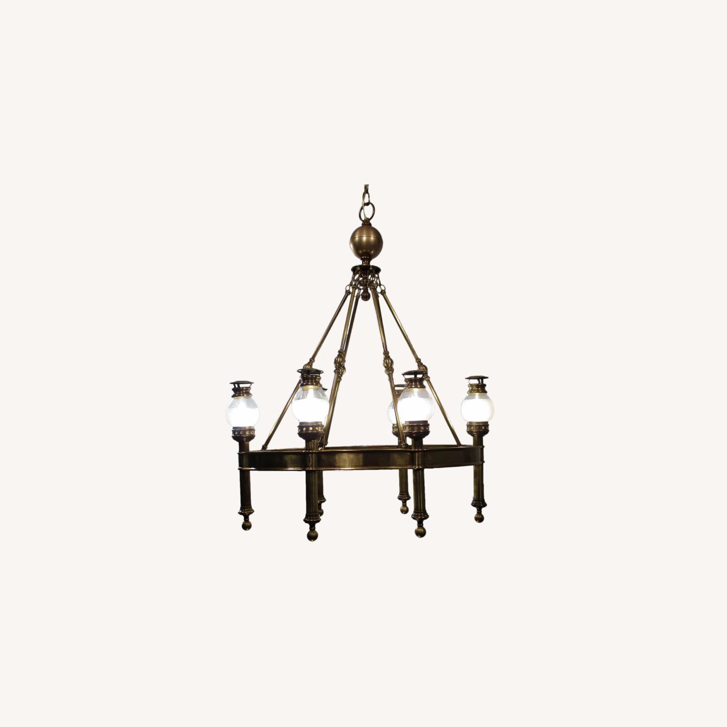 Antique Bronze 6 Light Ring Fixture Original - AptDeco