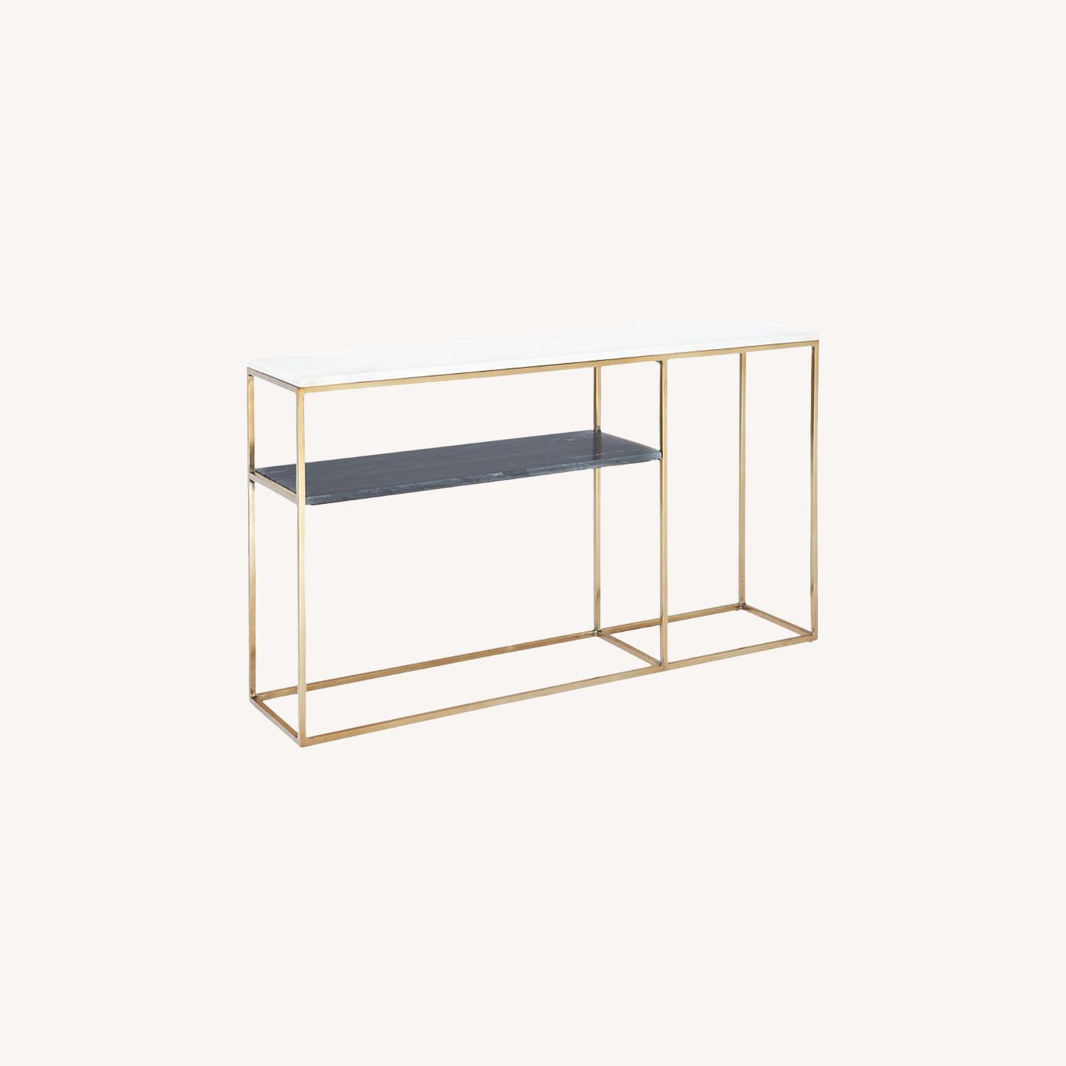 CB2 2 Tone Marble Console Table - AptDeco