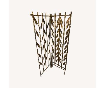 Midcentury Gold Leaf Wrought Iron Divider - AptDeco