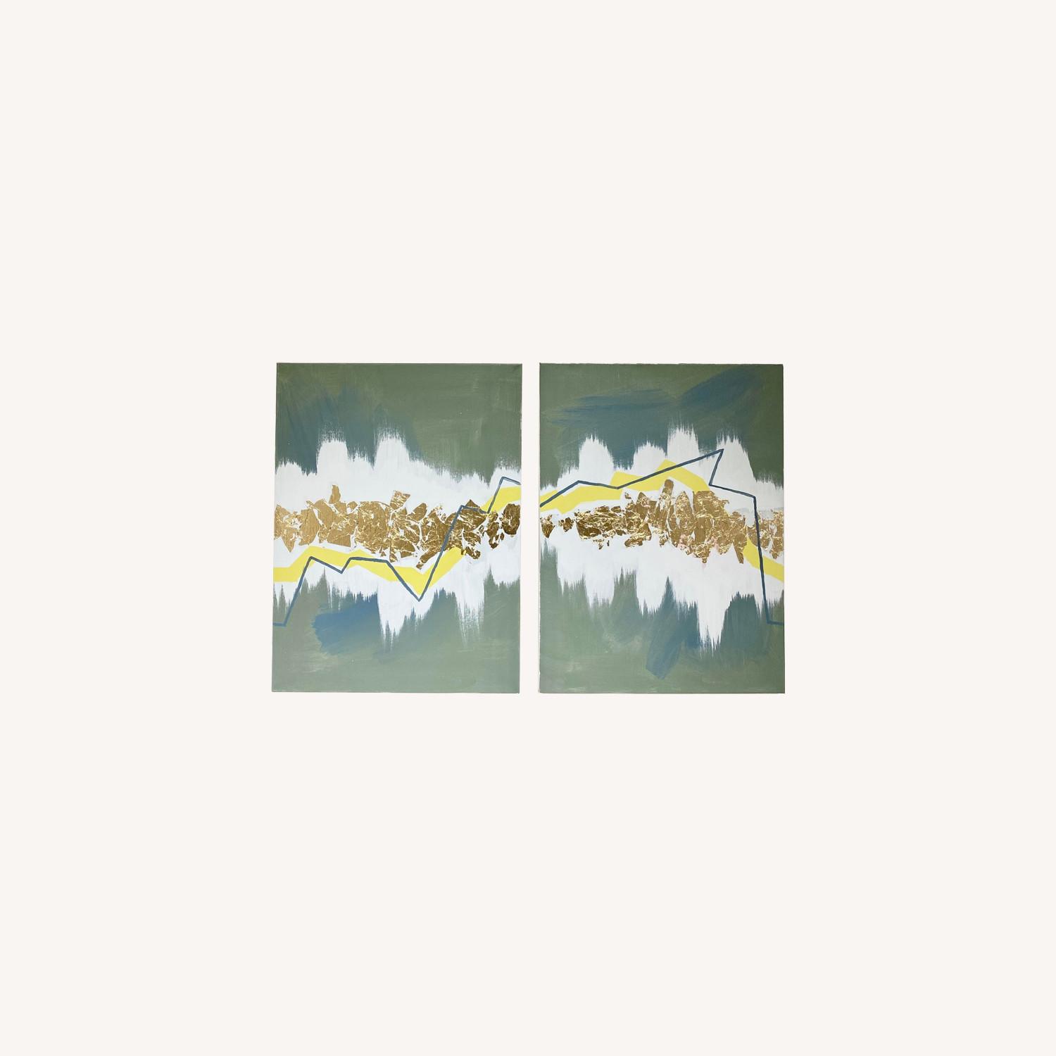 Abstract Pathway I and II Original Canvas Artwork - AptDeco