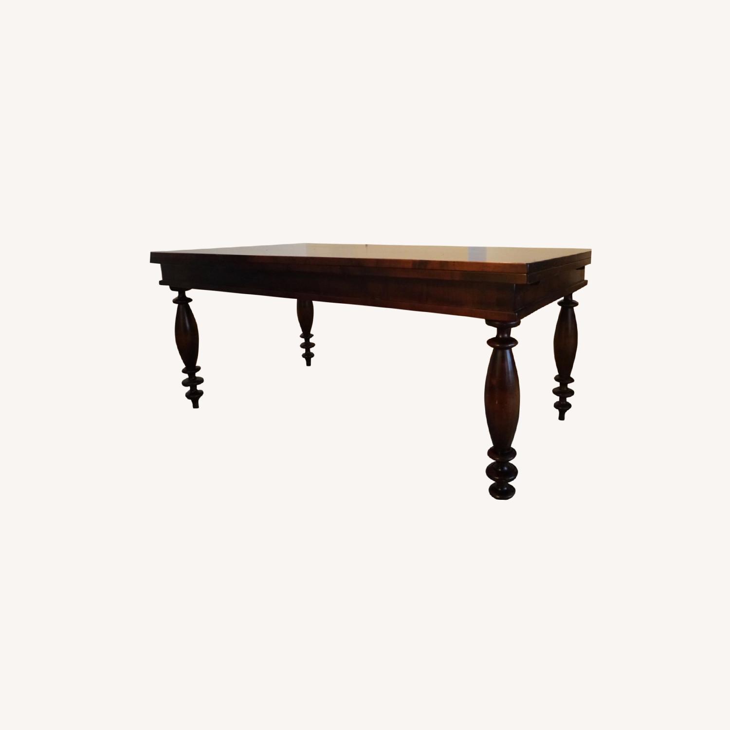 Walnut Dark Wood Extendable Dining Table - AptDeco