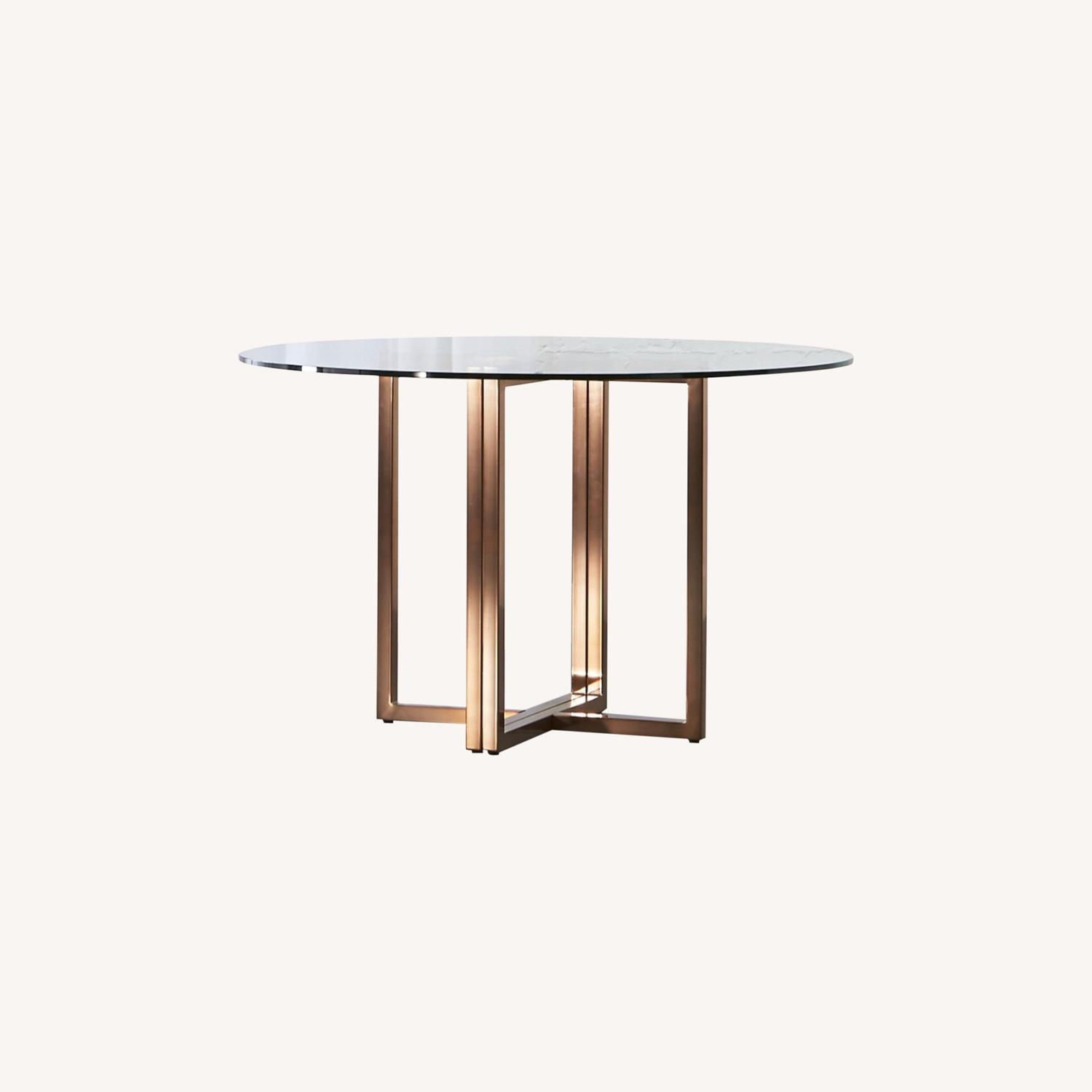 CB2 Glass Round Dining Table - AptDeco