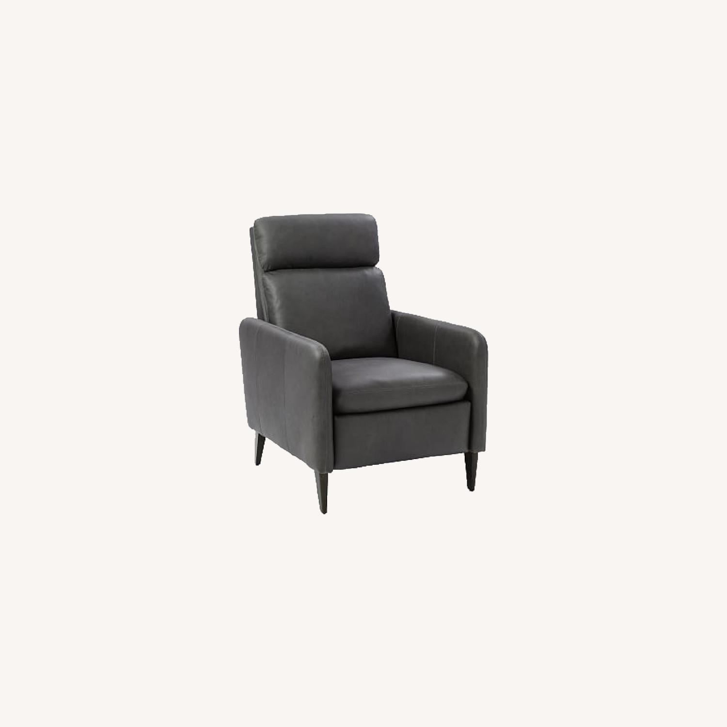 West Elm Lewis Leather Recliner in Fog