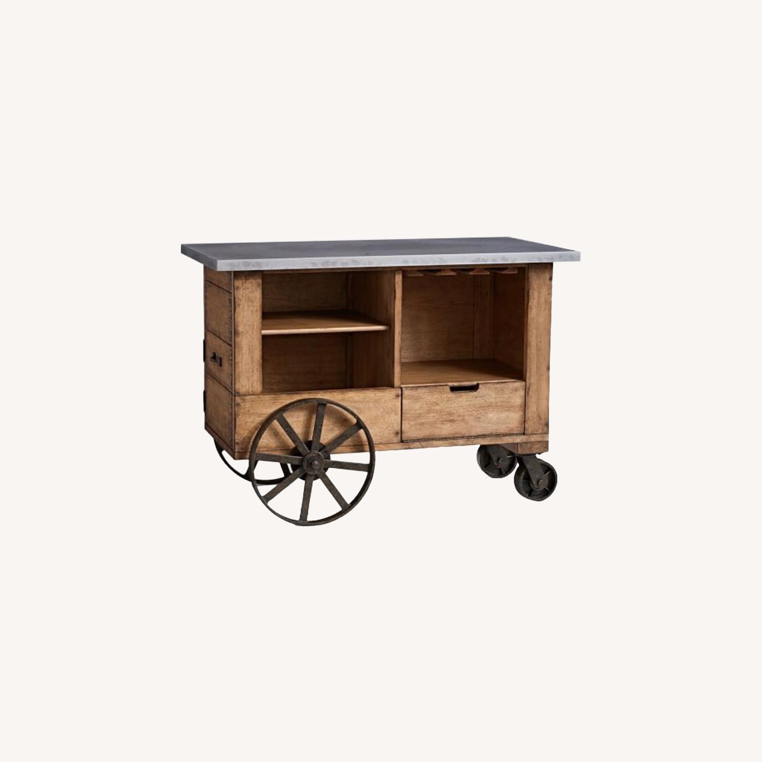Pottery Barn Bar Cart Rustic - AptDeco