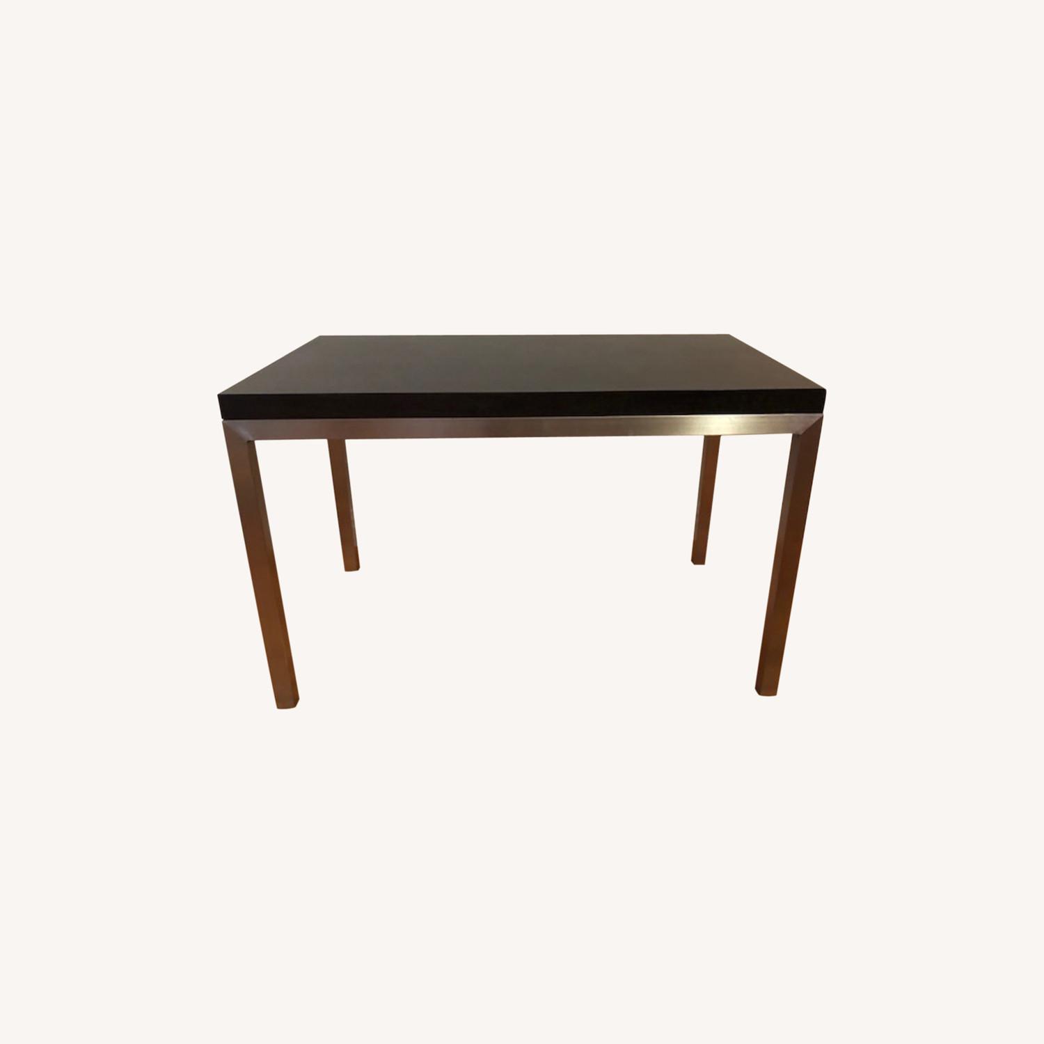 Crate and Barrel Stainless Steel and Wood Table - AptDeco