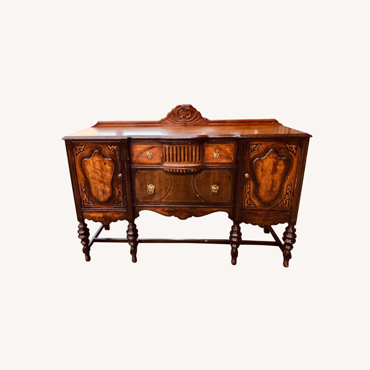 Antique 1930s Solid Wood Sideboard - AptDeco