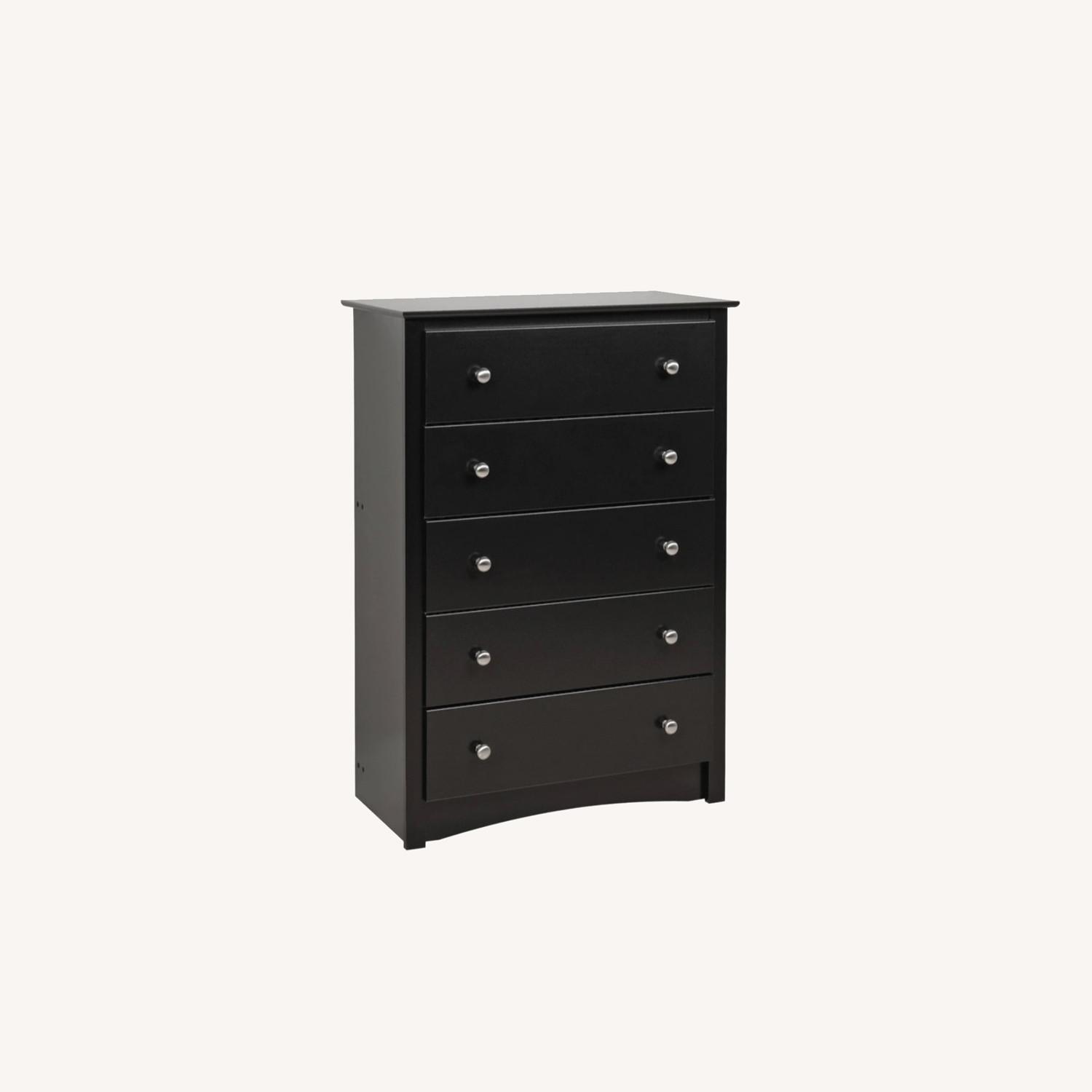 Prepac Manufacturing Transitional Black Chest Dresser - AptDeco