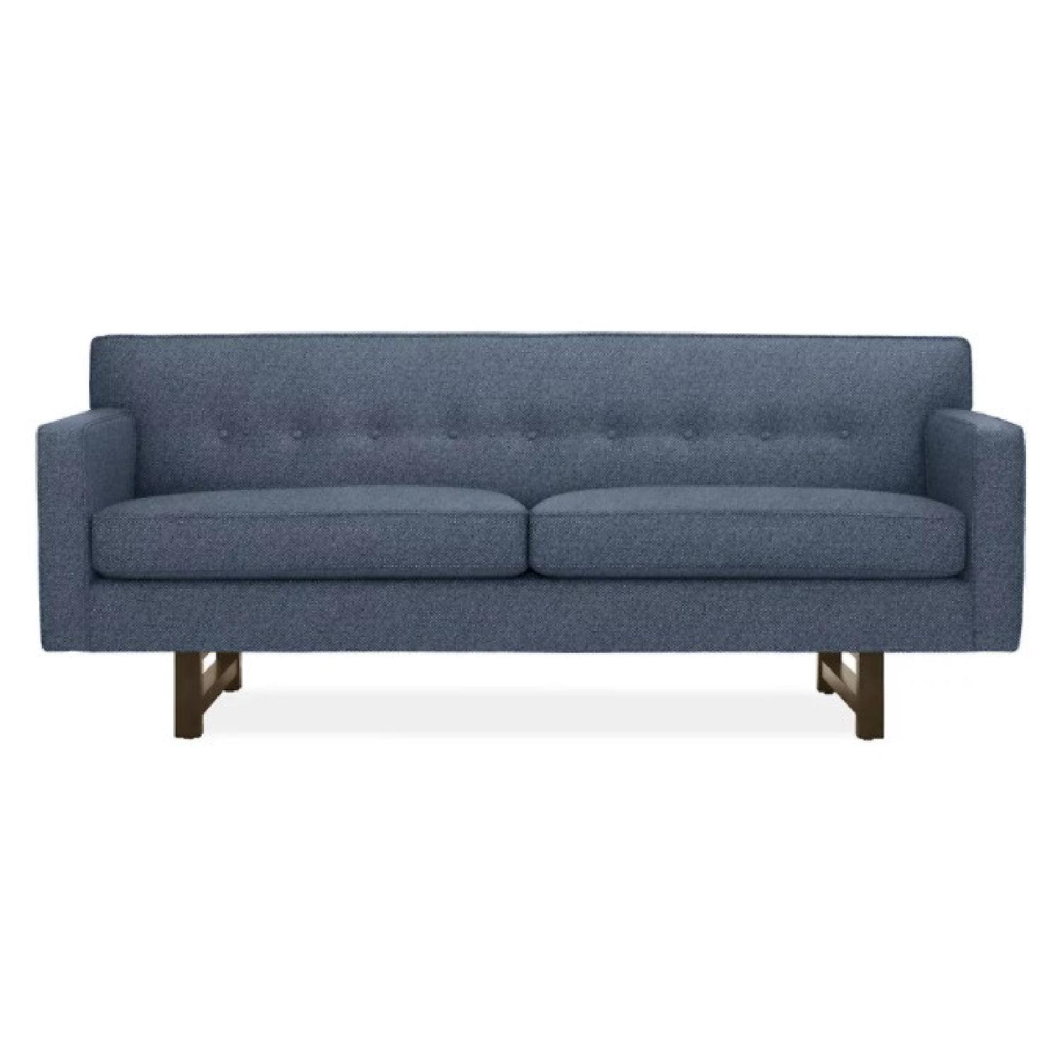 Room & Board Andre Blue Sofa, Velvet Microfiber - AptDeco