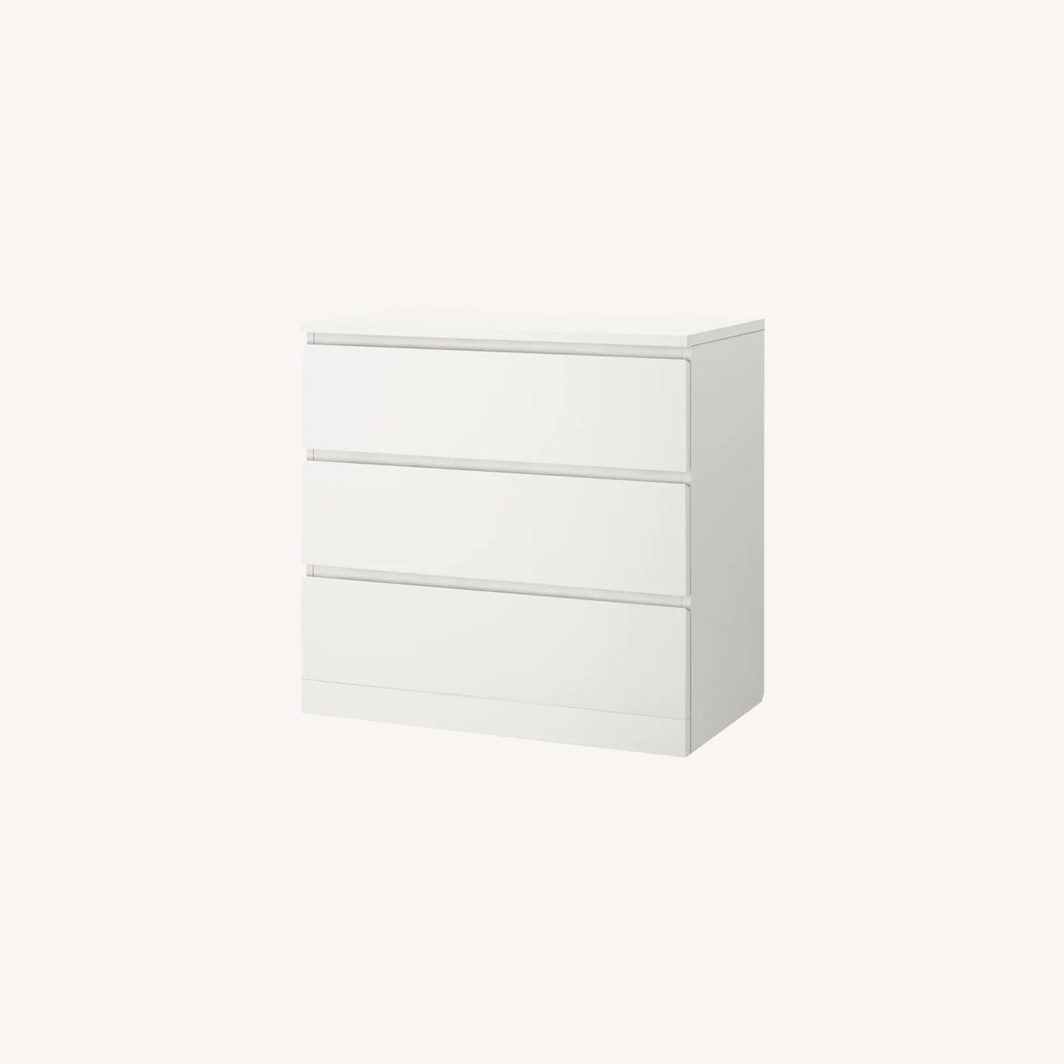 IKEA White Malm 3-Drawer Dresser - AptDeco