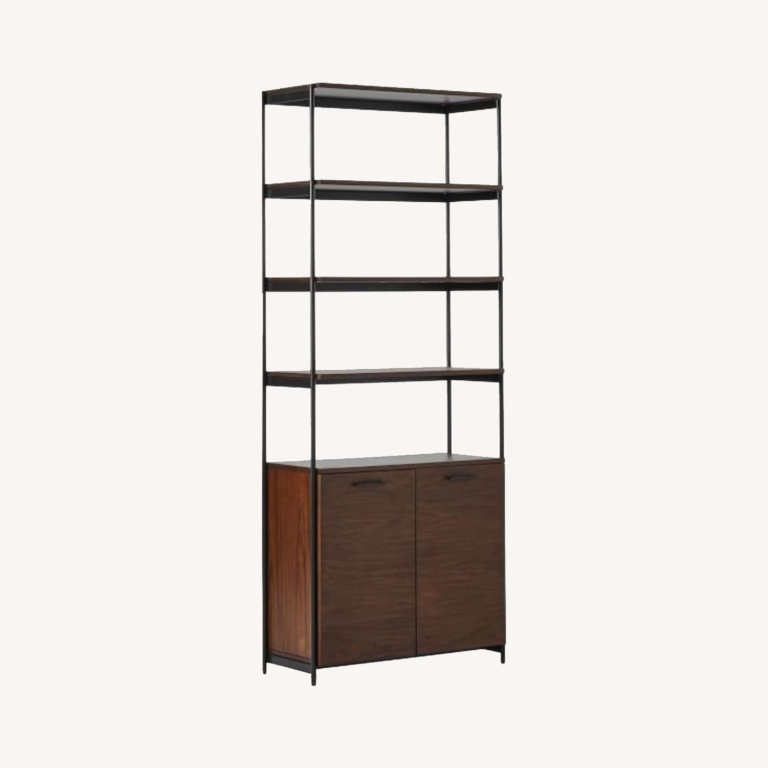 West Elm Foundry Wide Bookcase, Dark Walnut - AptDeco