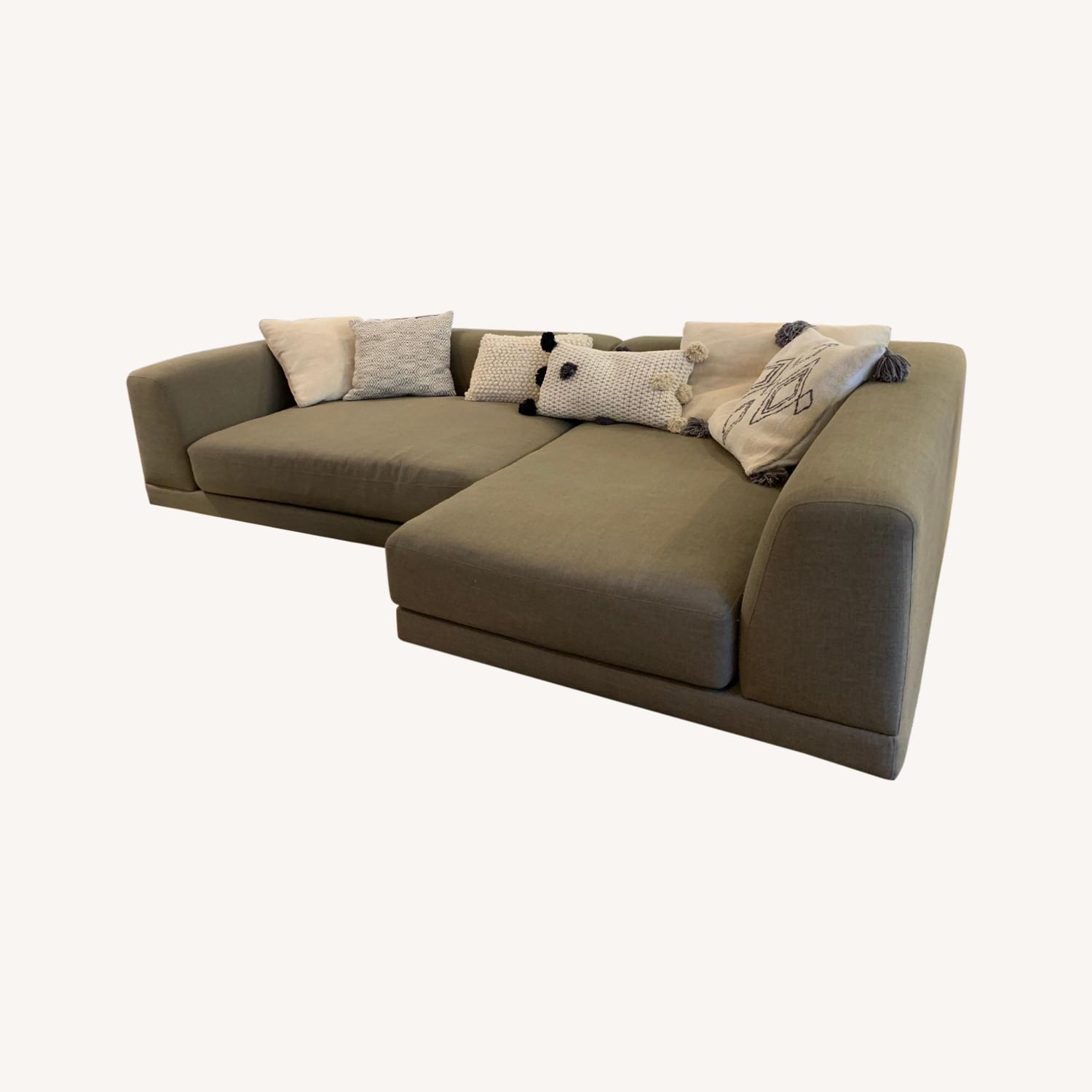 CB2 2 Piece Sectional Sofa Lounge Style - AptDeco