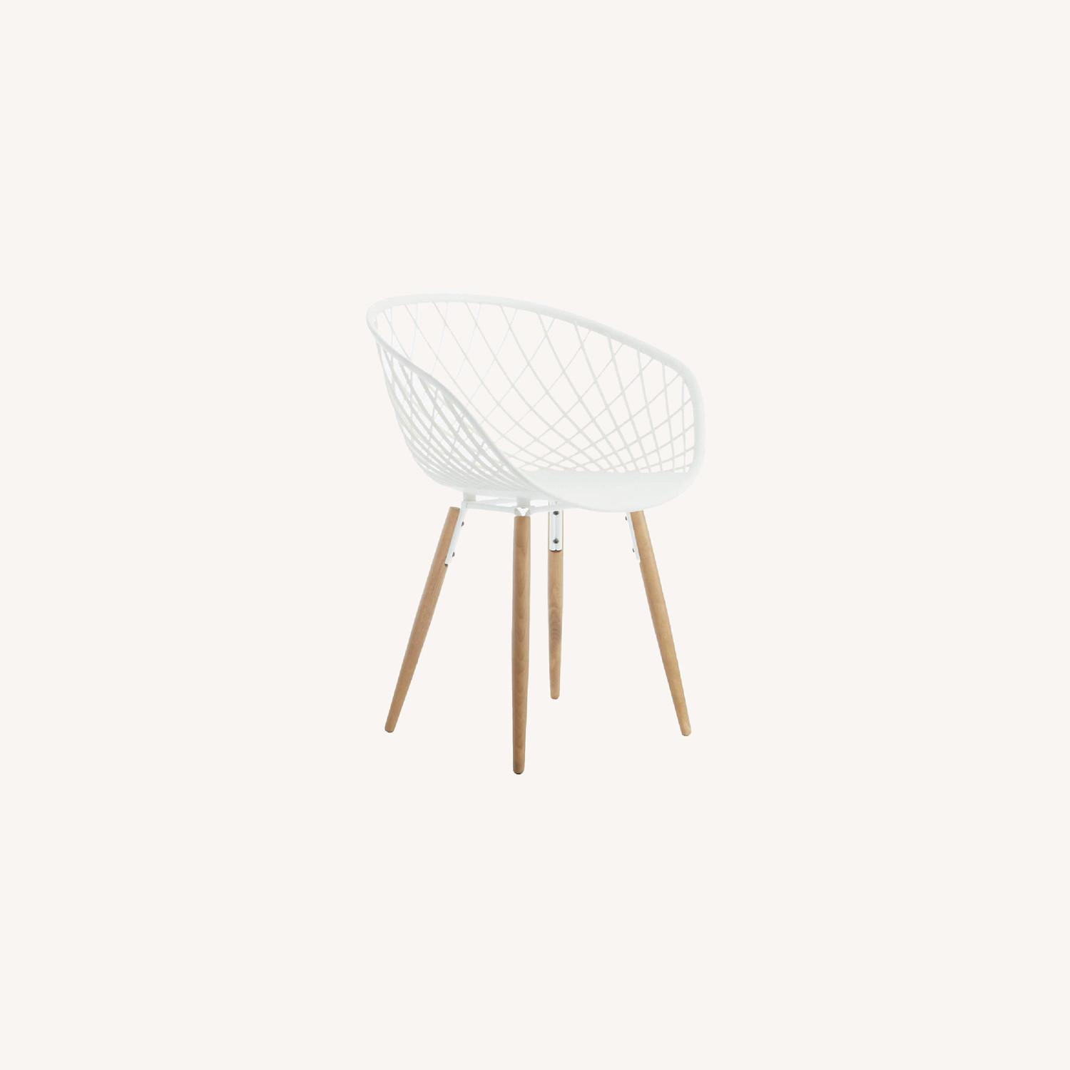 CB2 Sidera White Chair - AptDeco