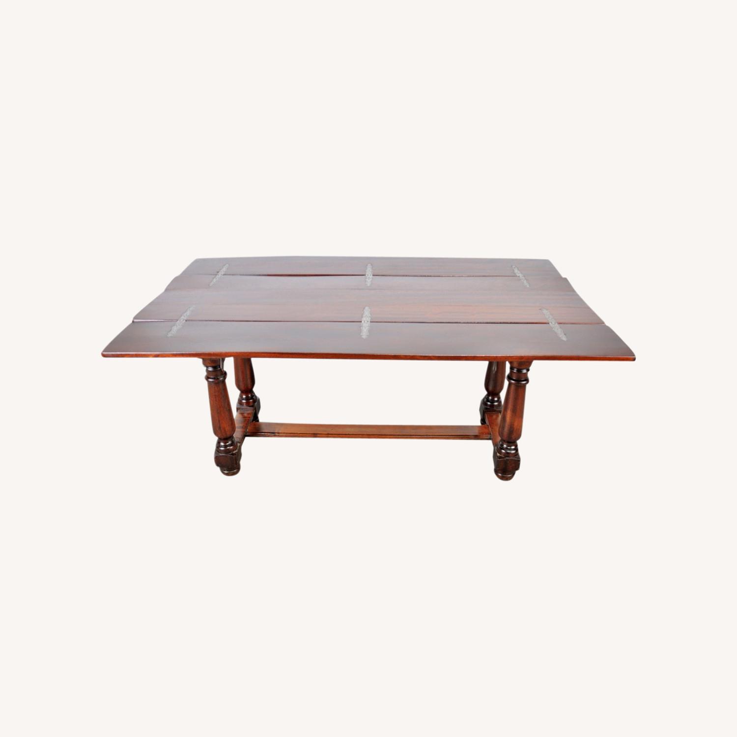 Antique Swiss Mahogany Folding Dining Table - AptDeco