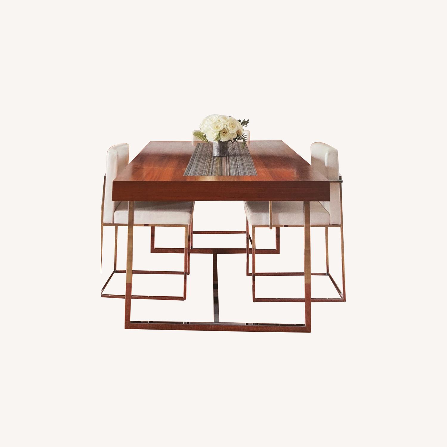 Extendable Calligaris Walnut & Chrome Table - AptDeco