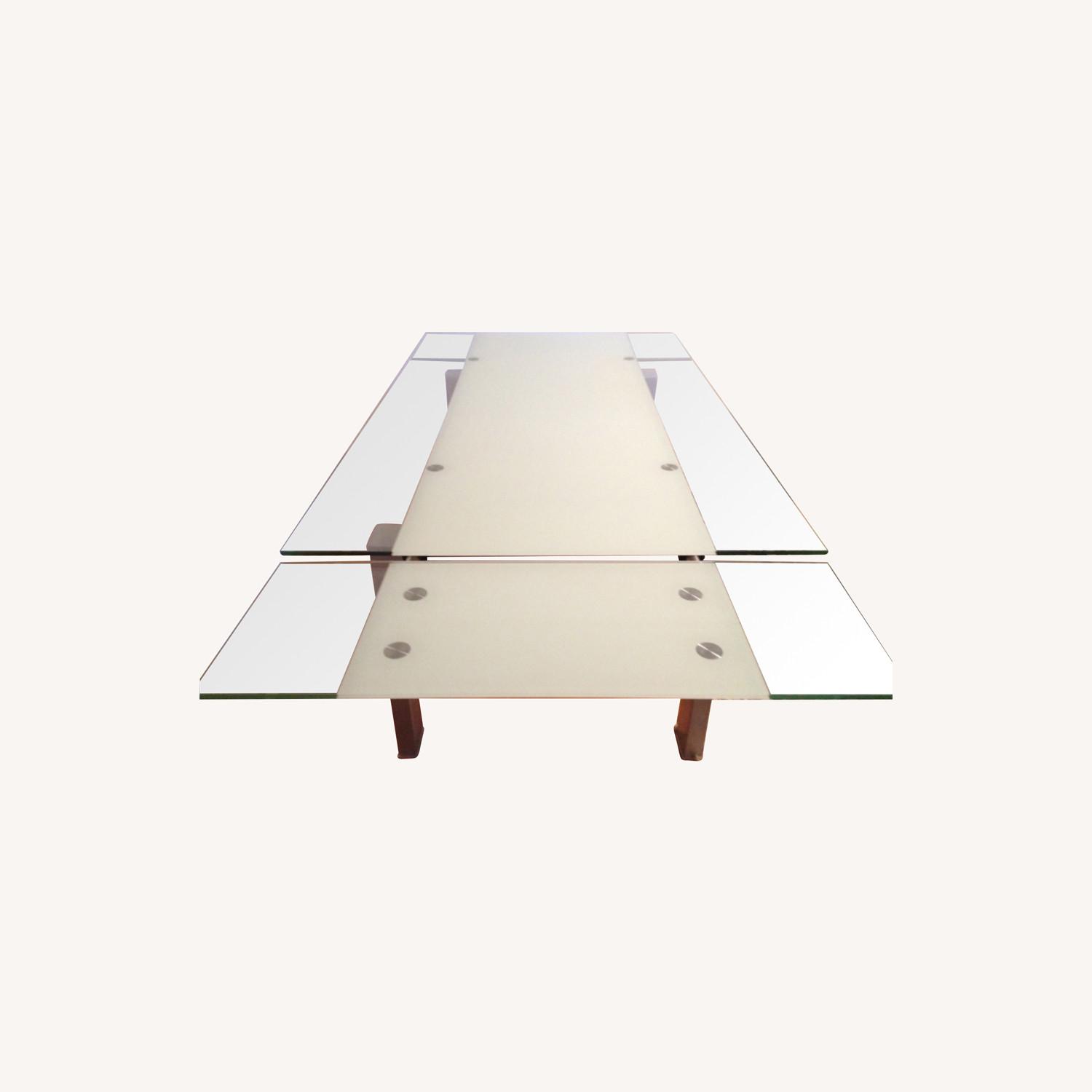 Expandable Glass Dinner Table with Chairs - AptDeco