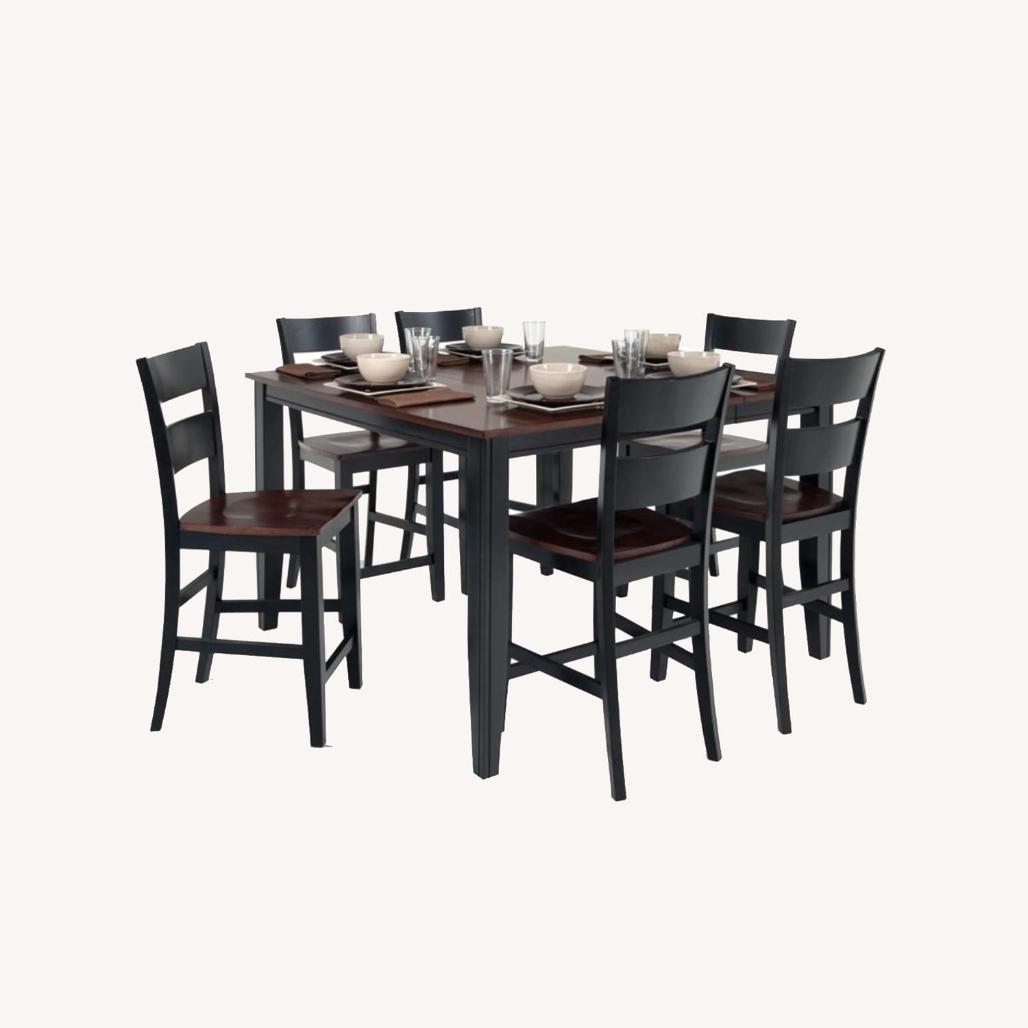 Bob's Discount Furniture Blake Cherry & Black Dining Set - AptDeco