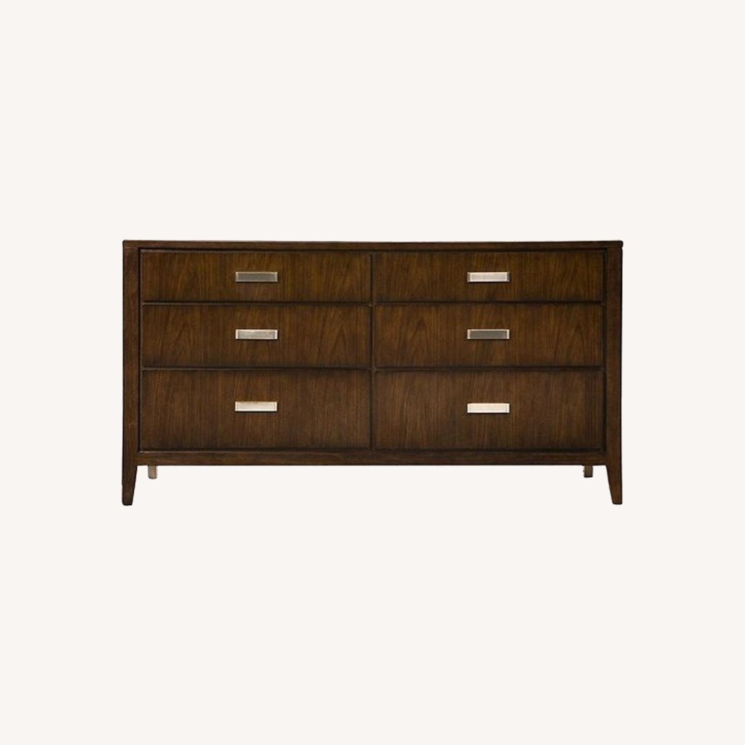Raymour and Flanigan Dark Brown Six-Drawer Dresser - AptDeco