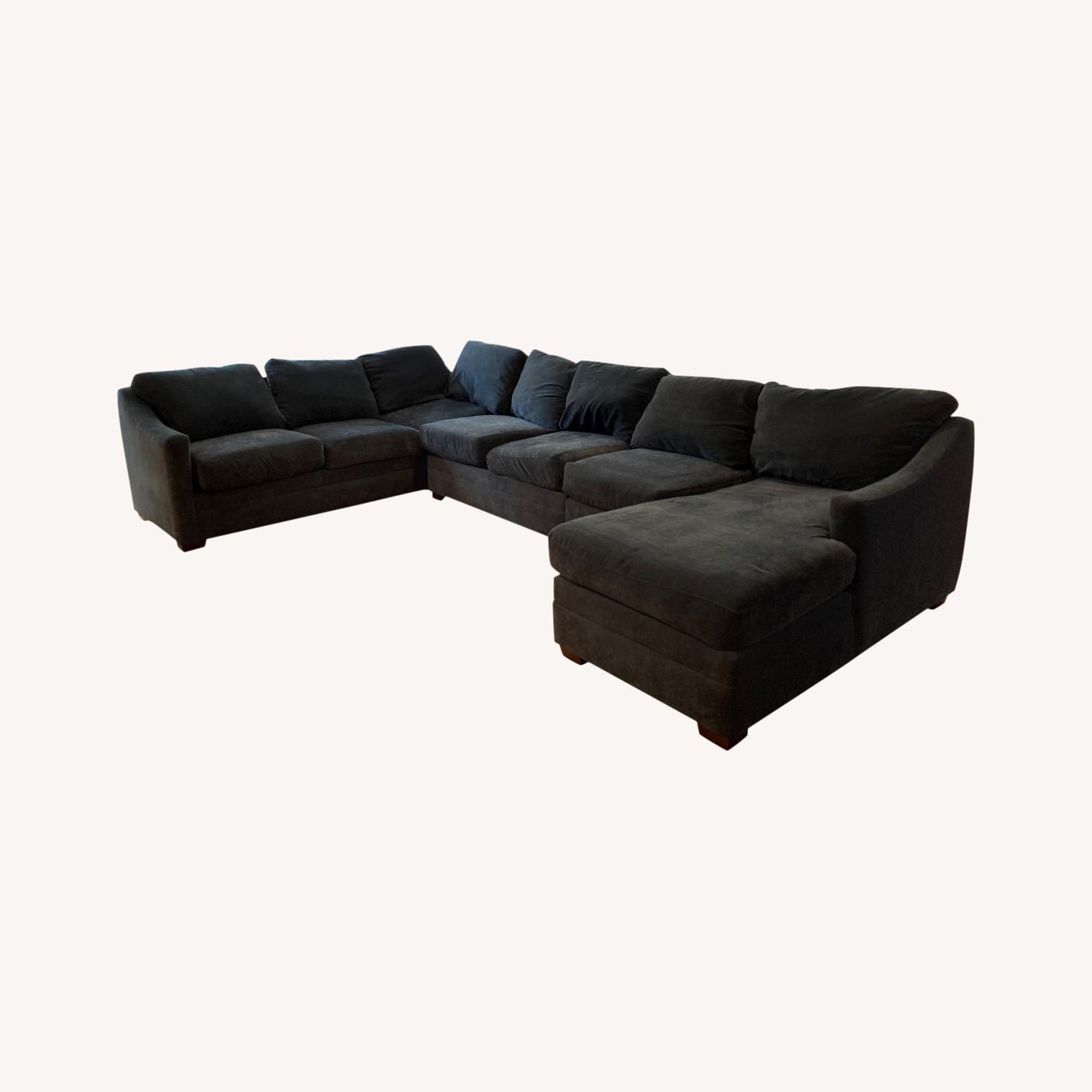 Large Blue Sectional Sofa - AptDeco