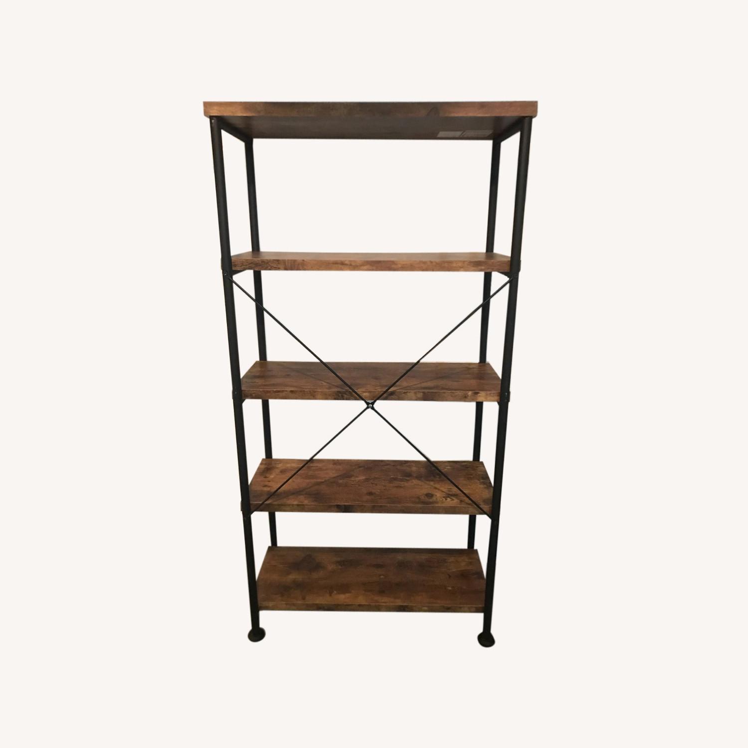 Farmhouse-industrial 5-layer Bookshelf - AptDeco