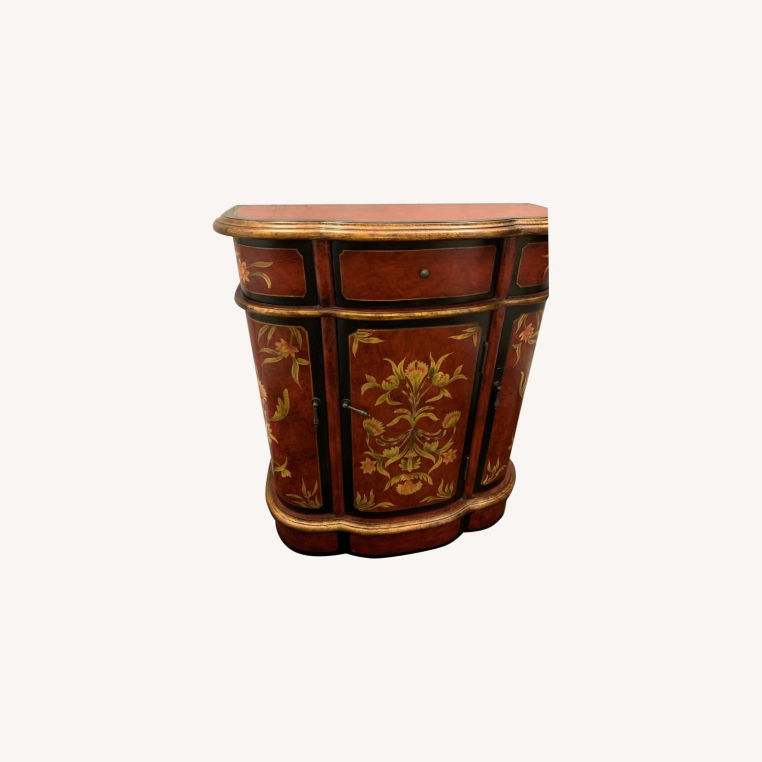 Small Red Asian storage cabinet - AptDeco
