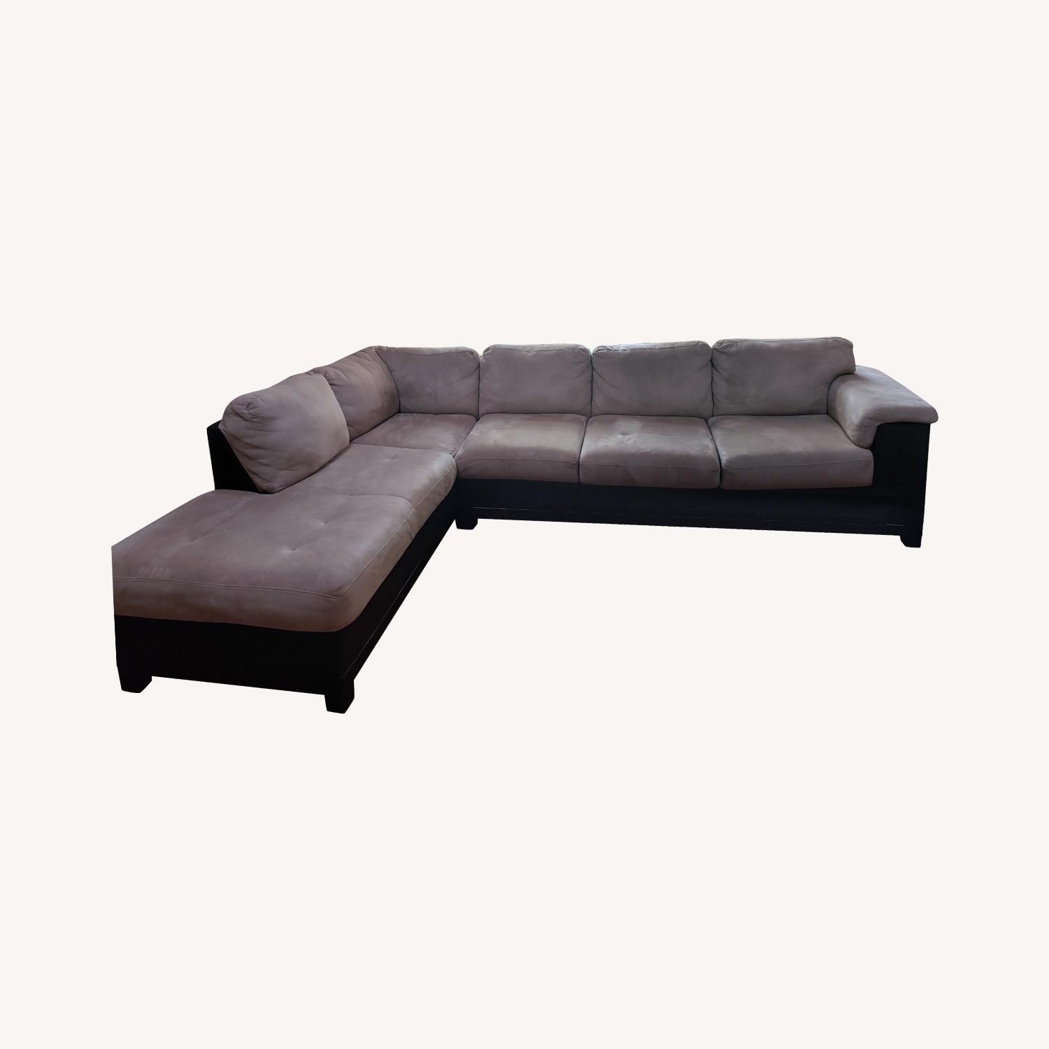Ashley Furniture Sectional Sofa - Suede - AptDeco