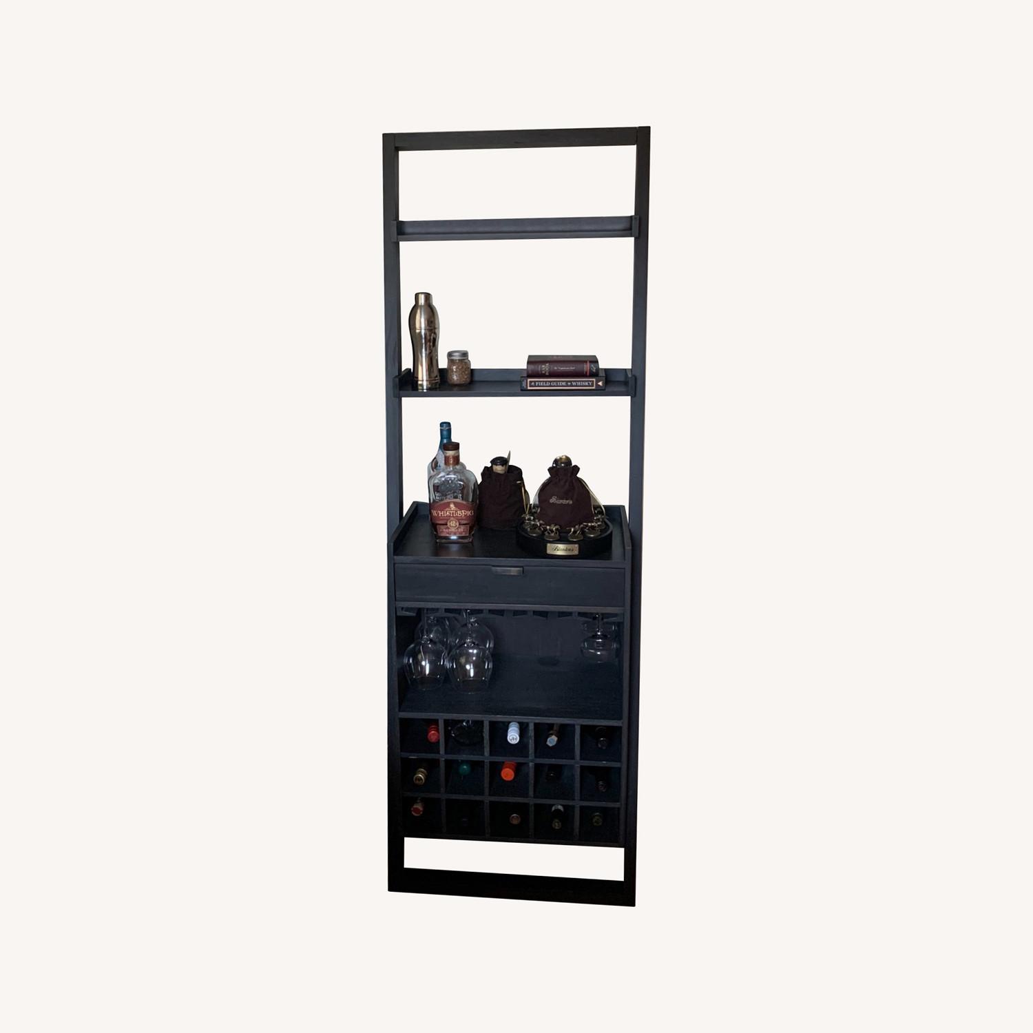 Modern Black Bar Cabinet with Storage - AptDeco