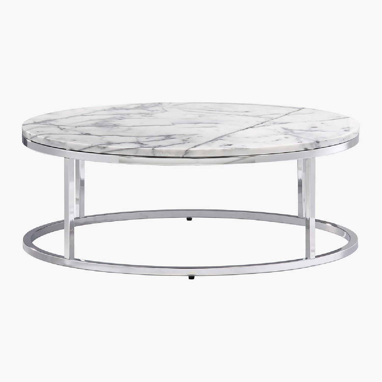 CB2 Round Marble Coffee Table - AptDeco