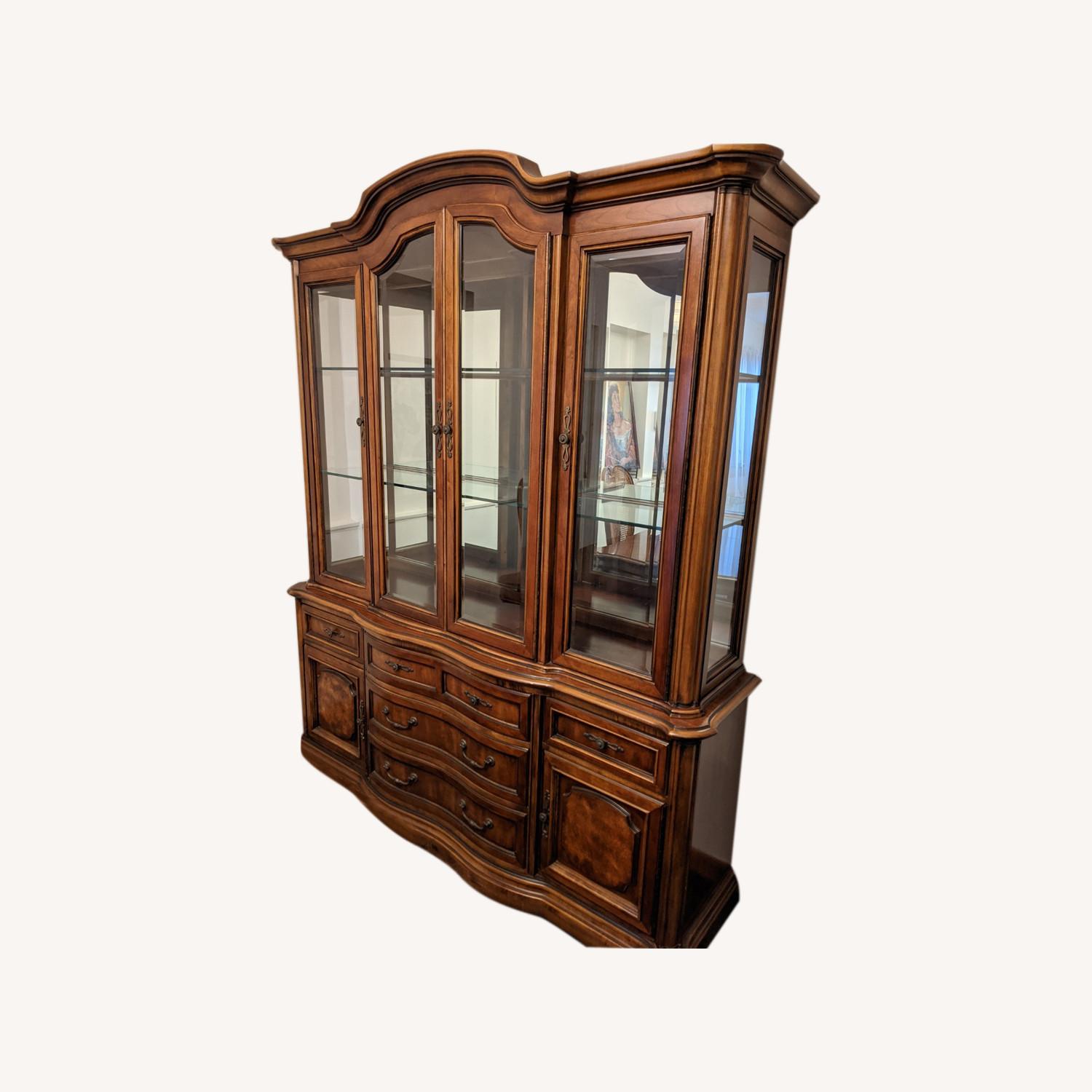 Solid Wood two Piece China Cabinet - AptDeco