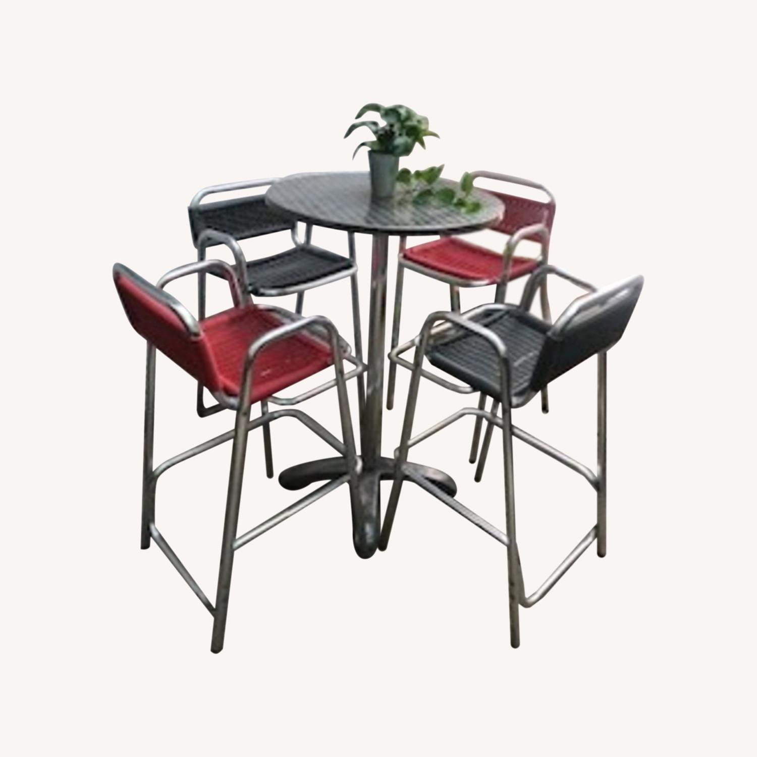 CB2 Cabaret Table with 4 Stools - AptDeco