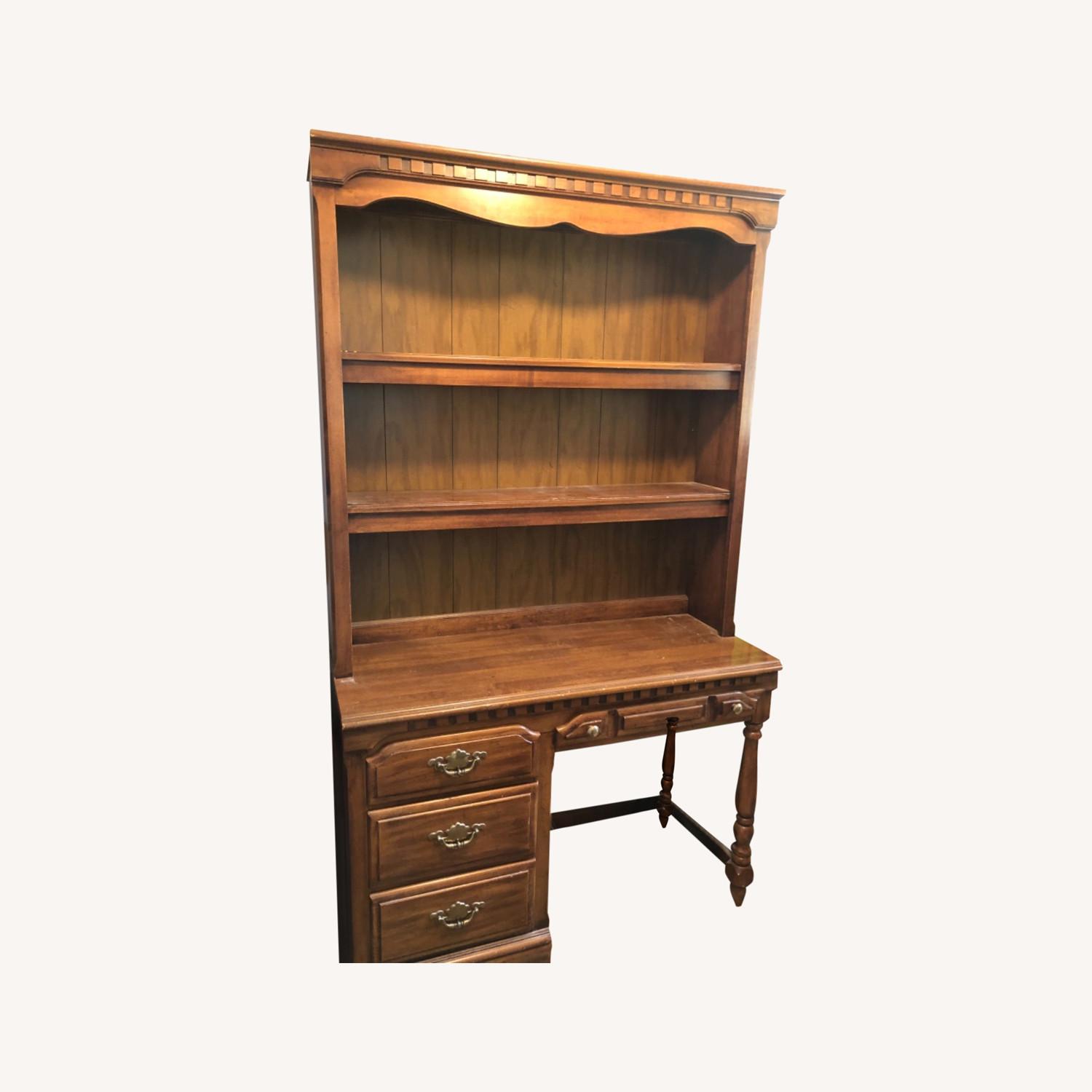 Amy Wiegand Solid Wood Desk with Hutch - AptDeco