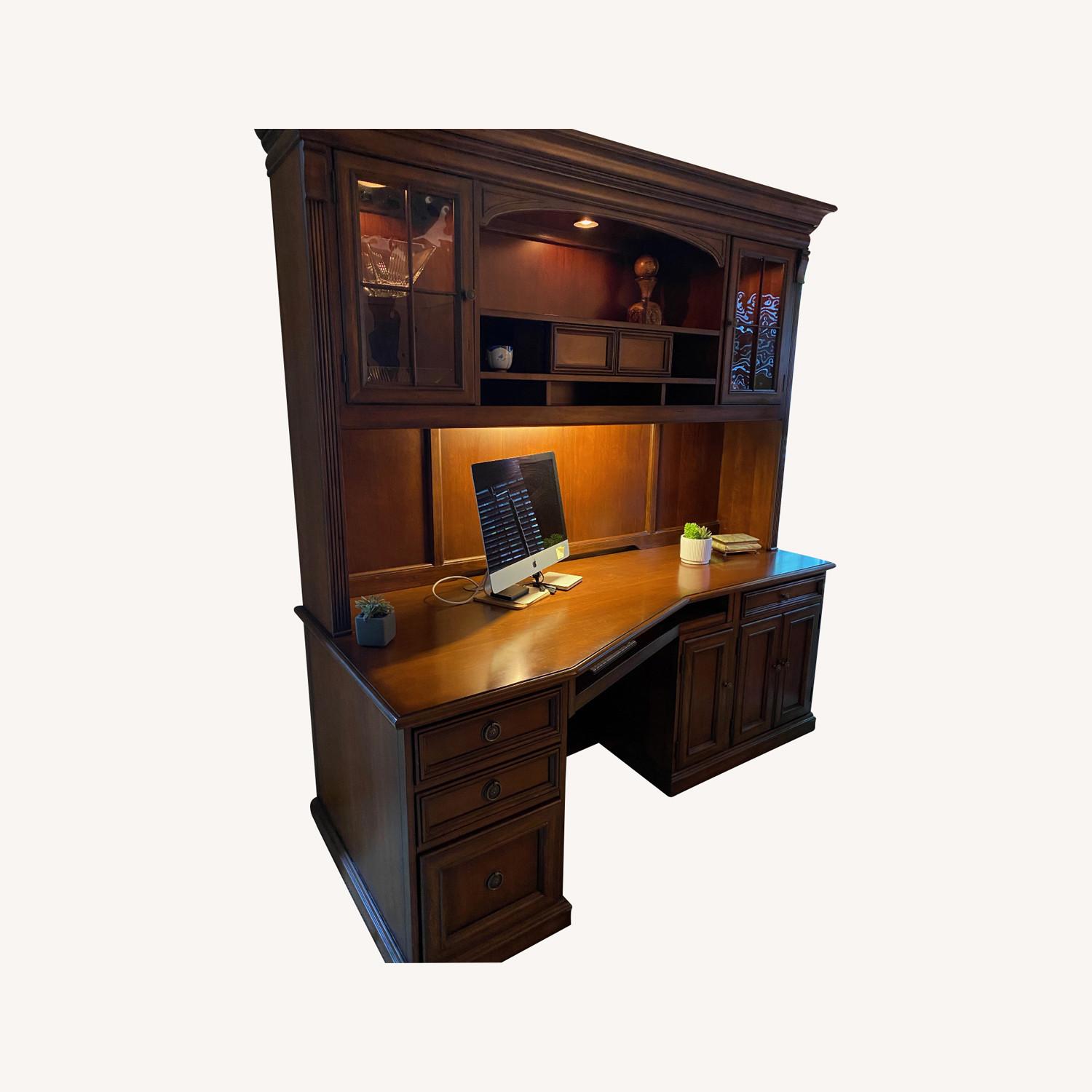 Hooker Furniture Brookhaven Wedge Desk with Hutch - AptDeco
