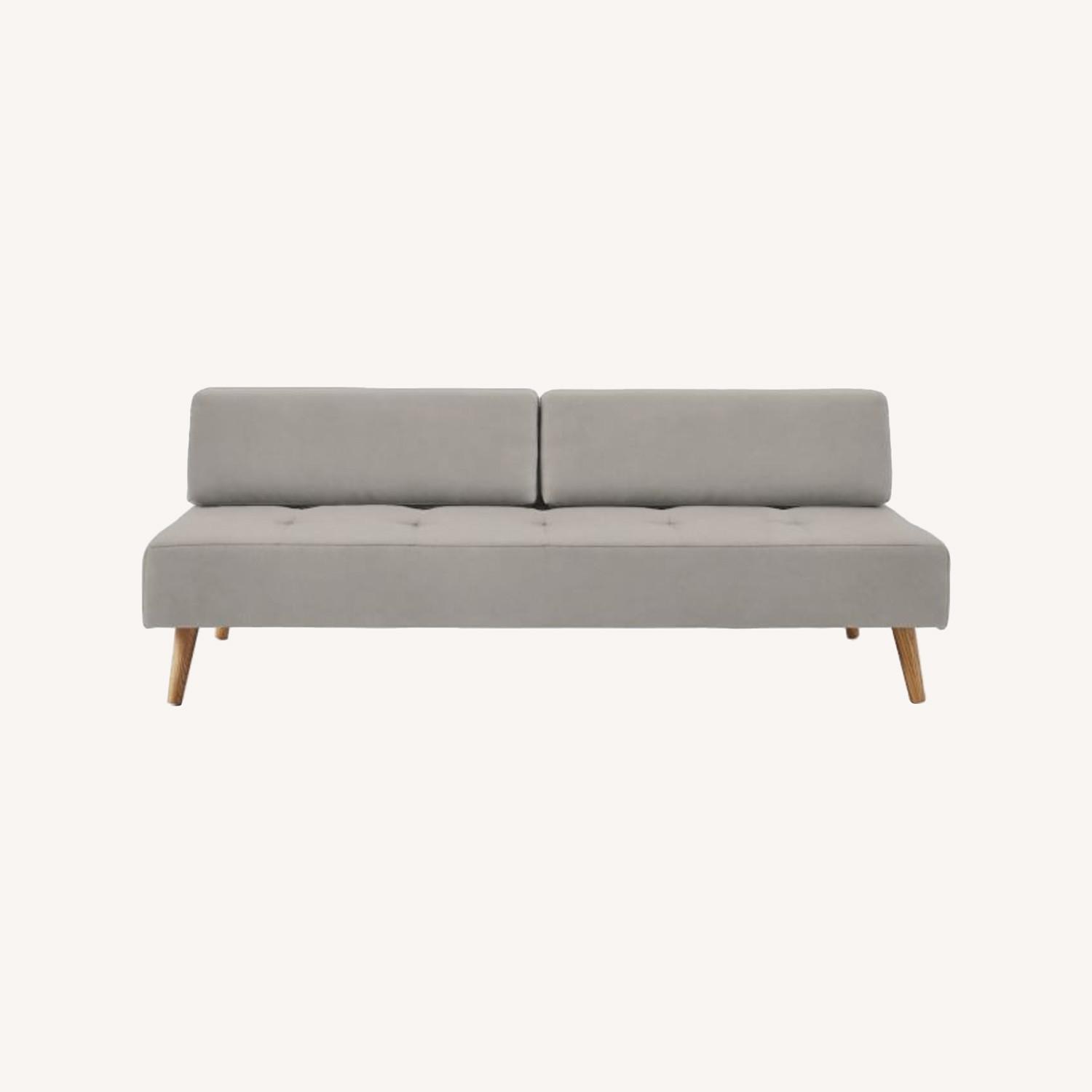 West Elm Retro Tillary Sofa Microfiber Ash Grey - AptDeco