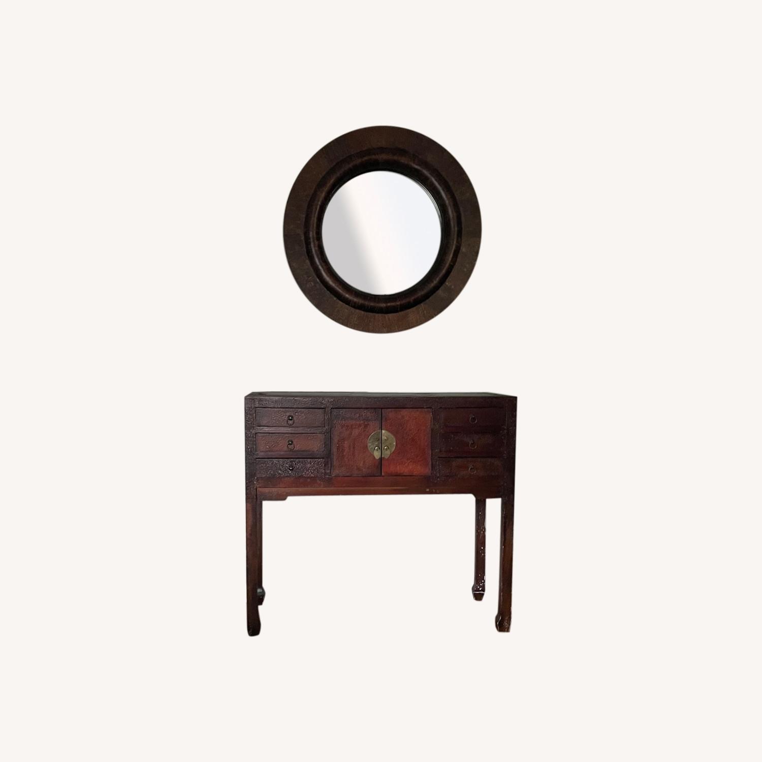 Pottery Barn Mirror w/ credenza - AptDeco