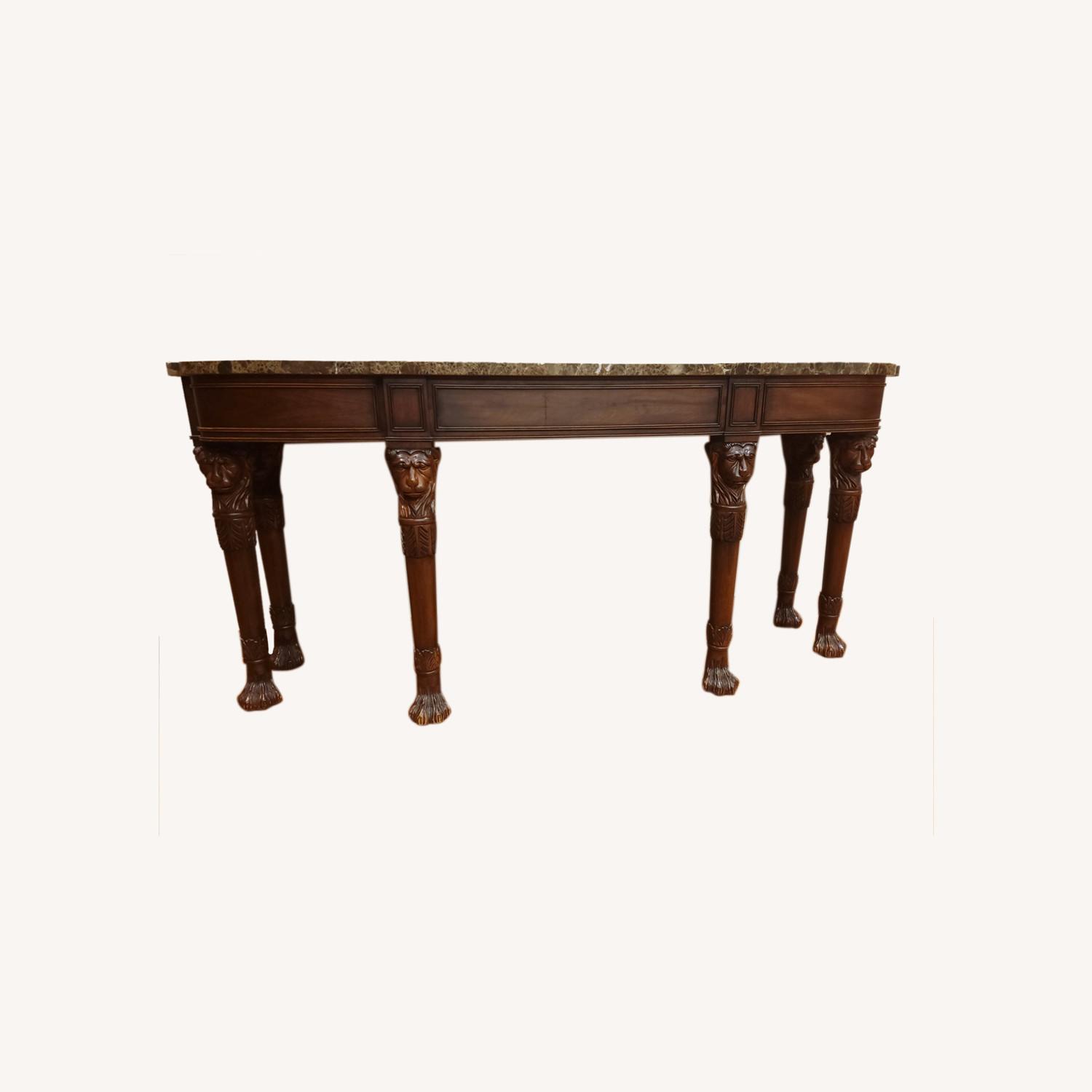 Henkel-Harris Mahogany & Marble Console Table - AptDeco