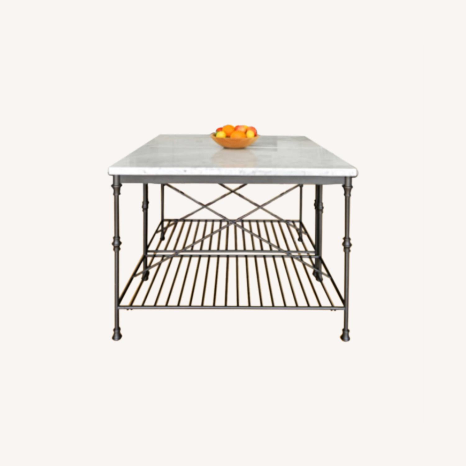 Crate & Barrel French Marble Kitchen Island (2) - AptDeco