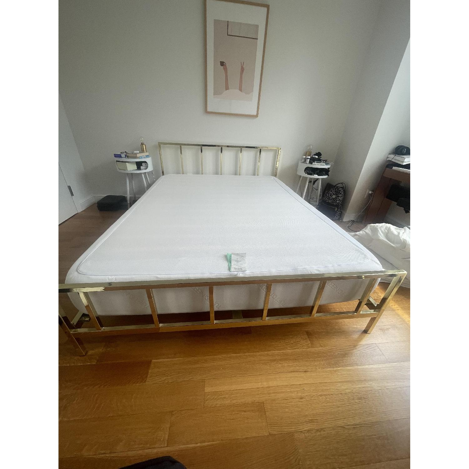 CB2 Alchemy Bronze Queen Bed - AptDeco