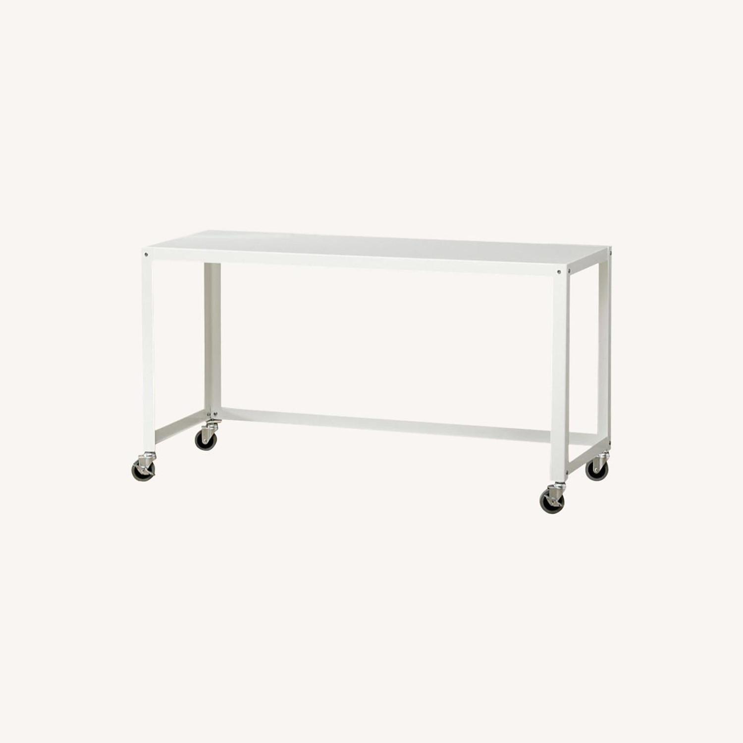 CB2 Go Cart Metal Rolling Desk with Filing Cabinet - AptDeco