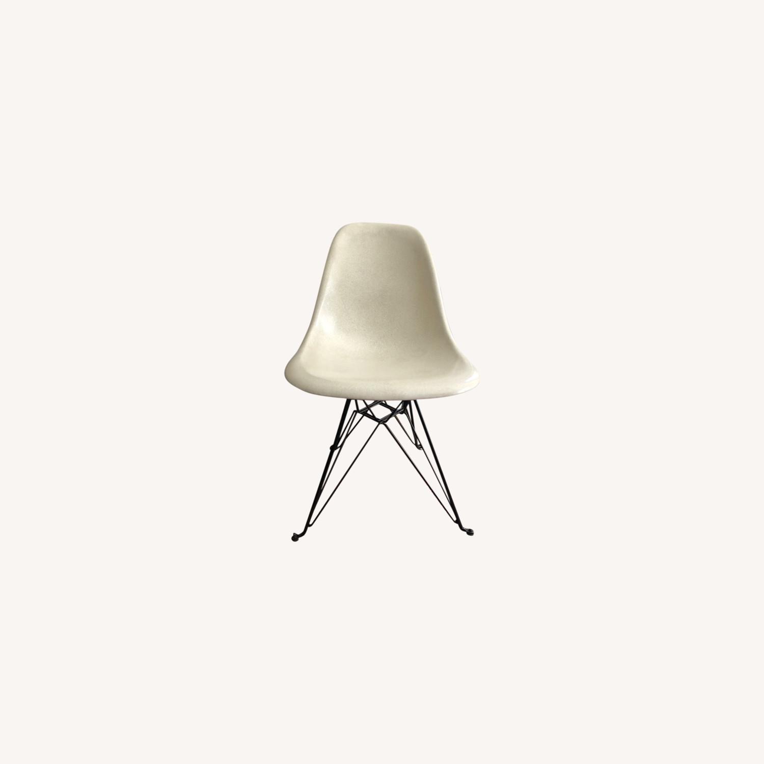Modernica White Fiberglass Eiffel Base Chairs - AptDeco