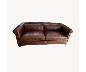 Restoration Hardware Leather Sofa - AptDeco