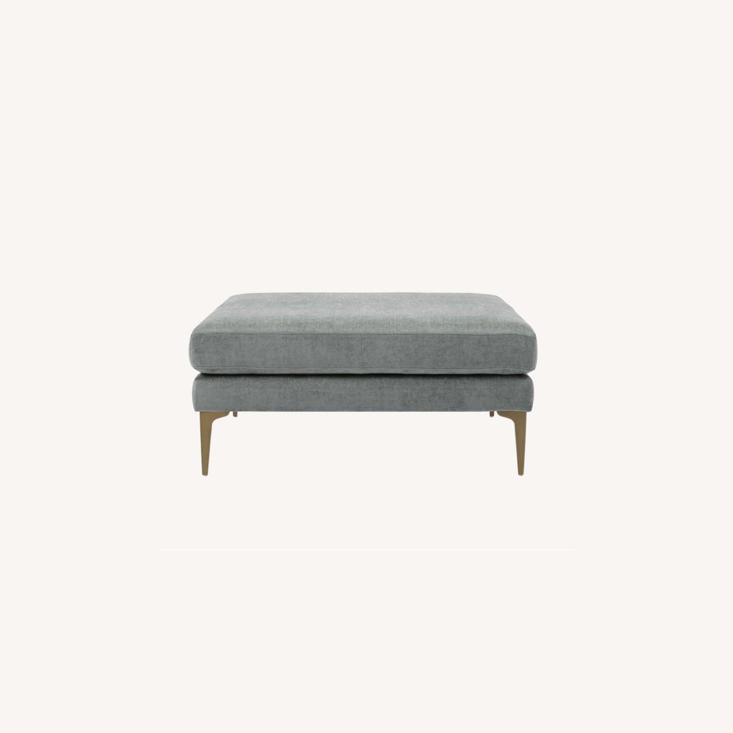 West Elm Andes Ottoman - Mineral Gray - AptDeco
